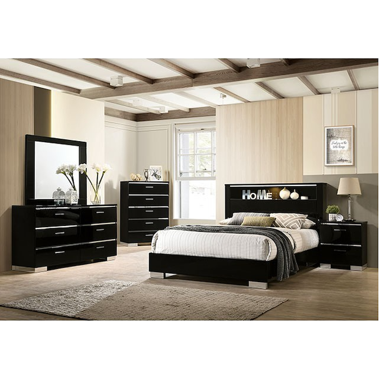 Furniture Of America Carlie FOA7039EK BED Contemporary King Bed With furniture-of-america-carlie-foa7039ek-bed-contemporary-king-bed-with