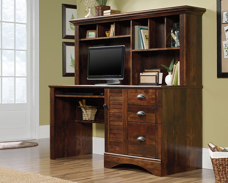 Sauder Harbor View 420475 Cottage 3 Drawer Office Computer Desk with Hutch Joe Tahan s Furniture Desk Single Pedestal