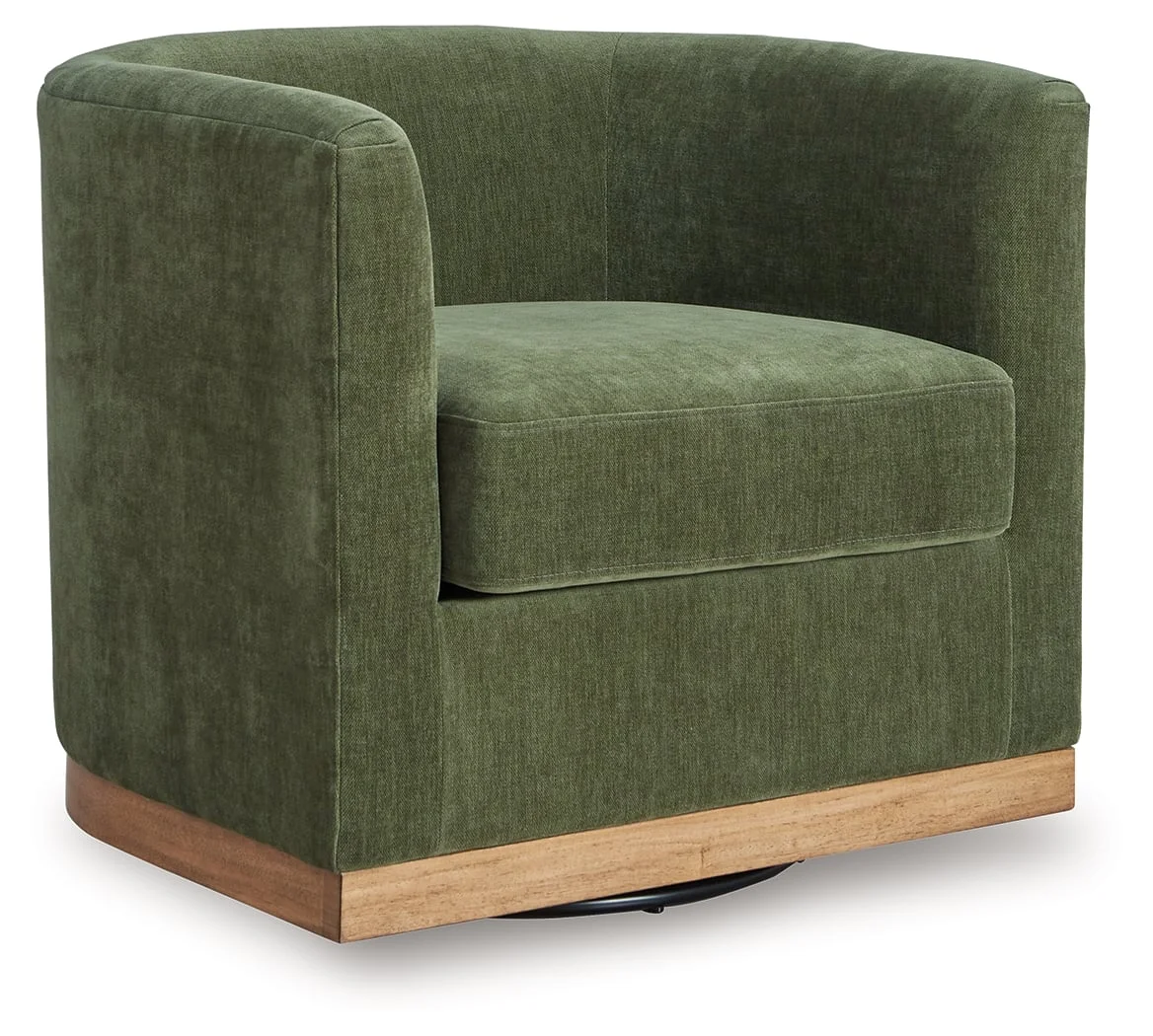 Signature Design by Ashley Jersonlow A3000696 Forest Green Swivel Chair ...