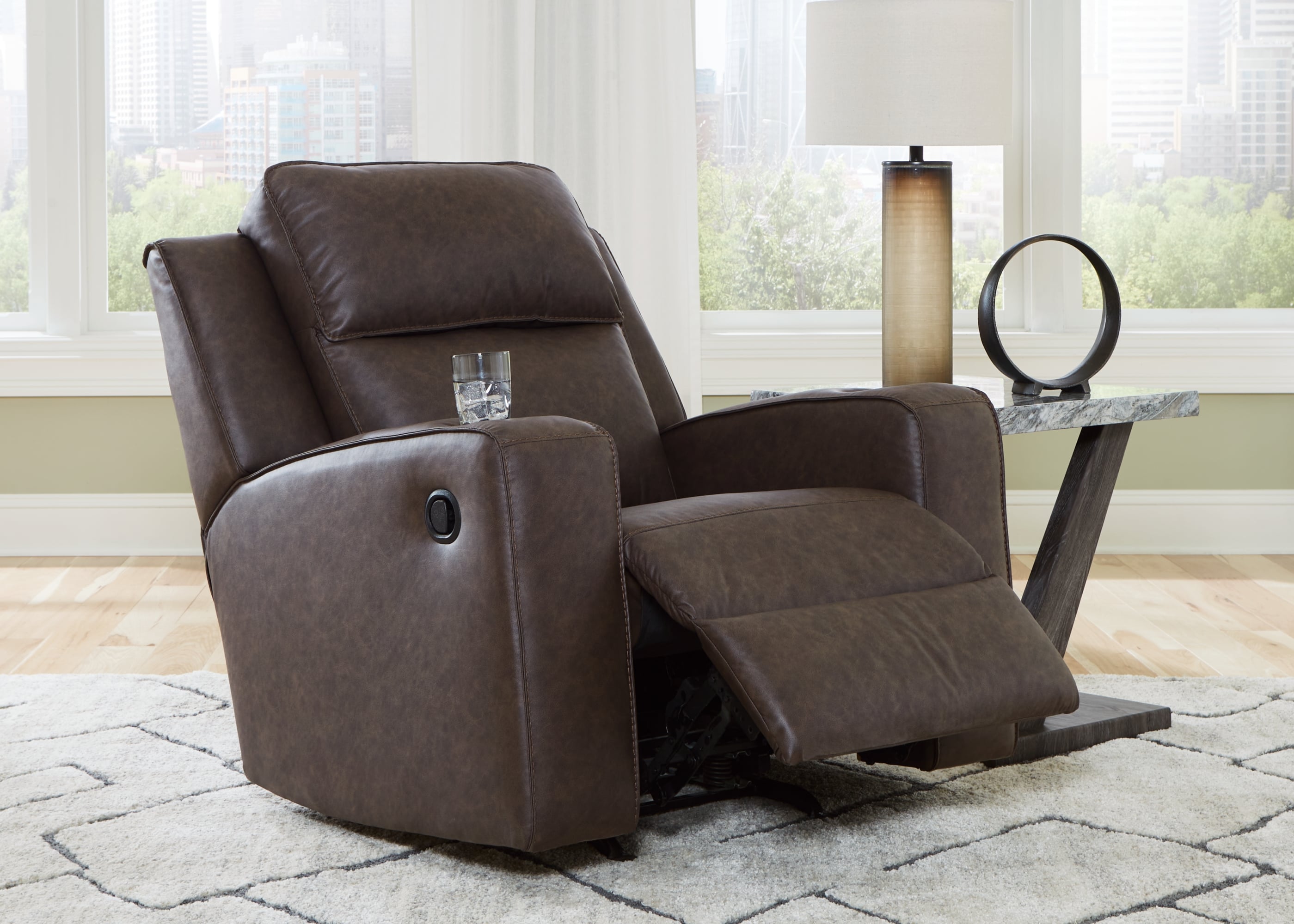 Ashley Signature Design Lavenhorne 6330625 Faux Leather Rocker Recliner ...