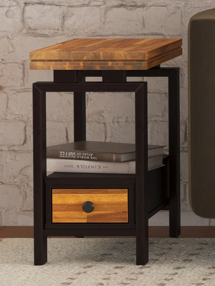 Null Furniture Timberline 6024-07 Modern Rustic Chairside End Table w ...