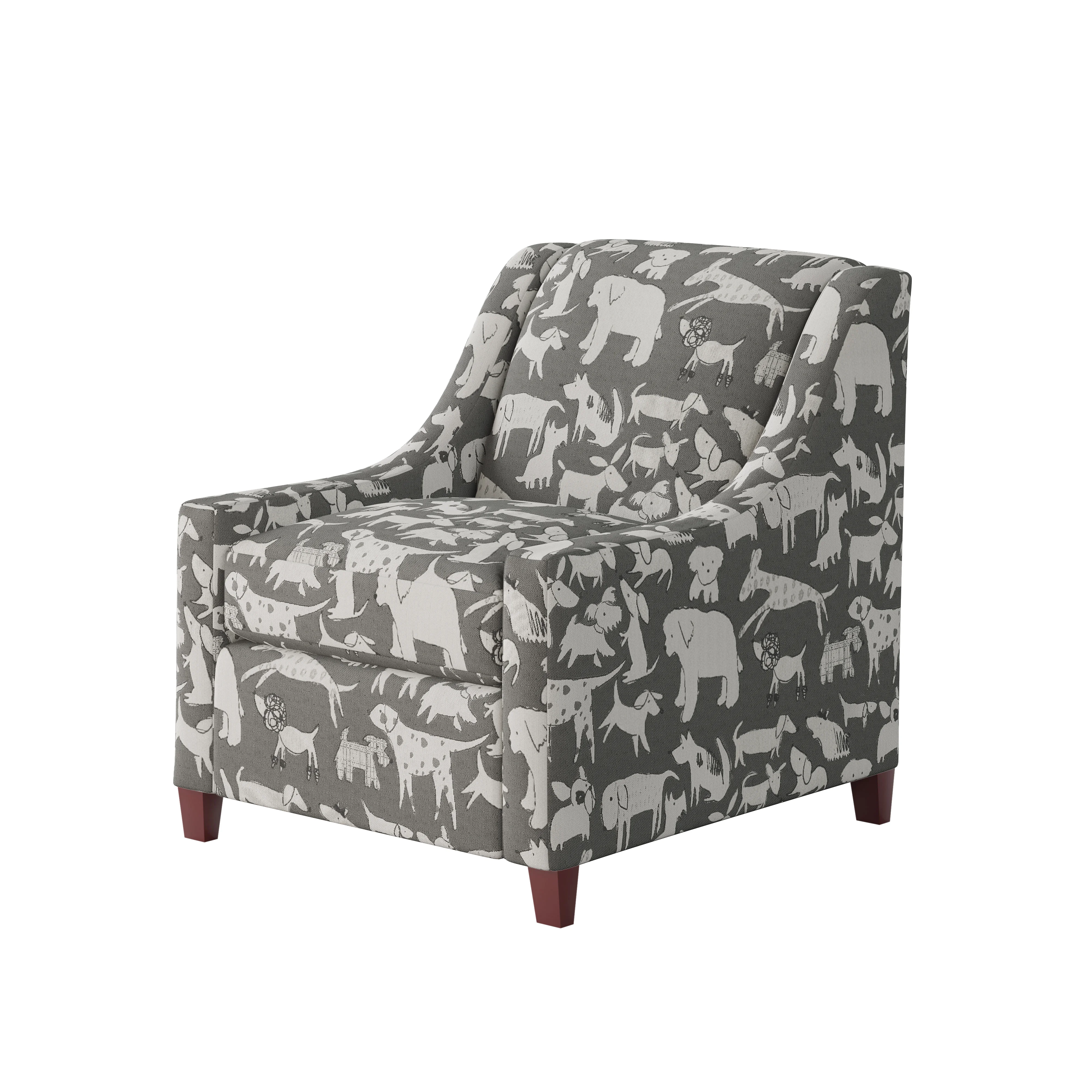 Fusion Furniture Grab A Seat 552-C Doggie Graphite Accent Chair with ...