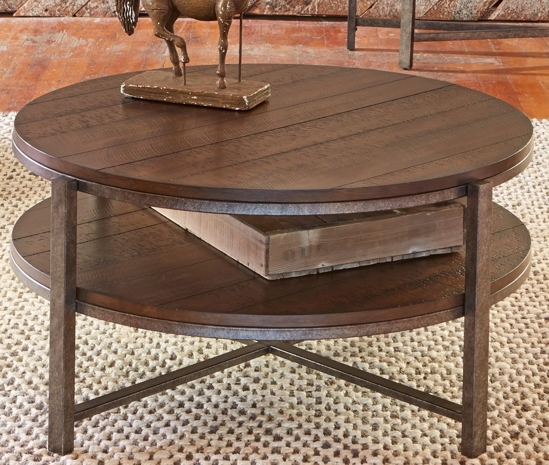 Liberty Furniture Breckinridge 348-OT1010 Rustic Round Cocktail Table ...