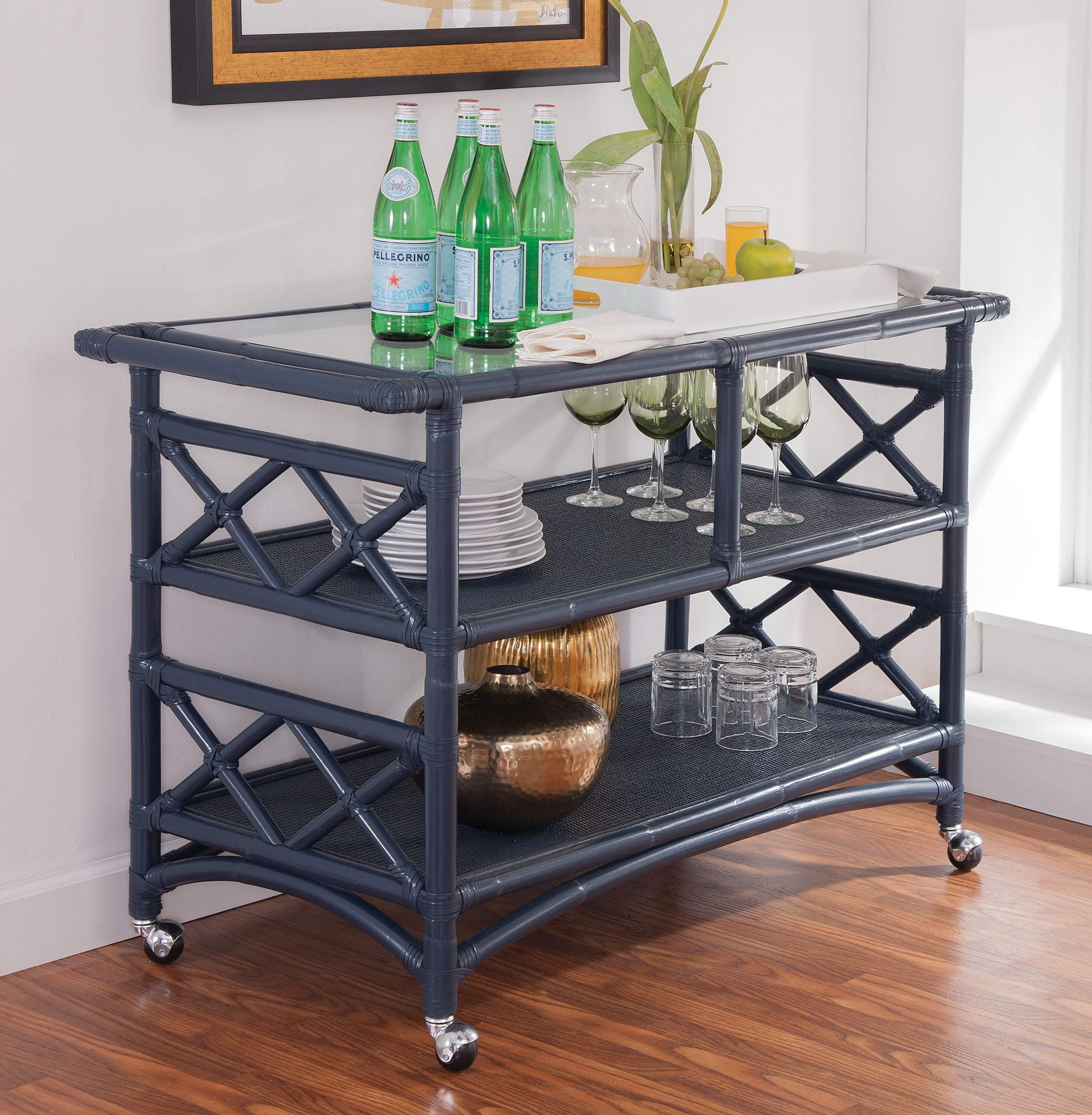 Braxton Culler Montgomery 109-024 Tropical Bar Cart with Glass Insert ...