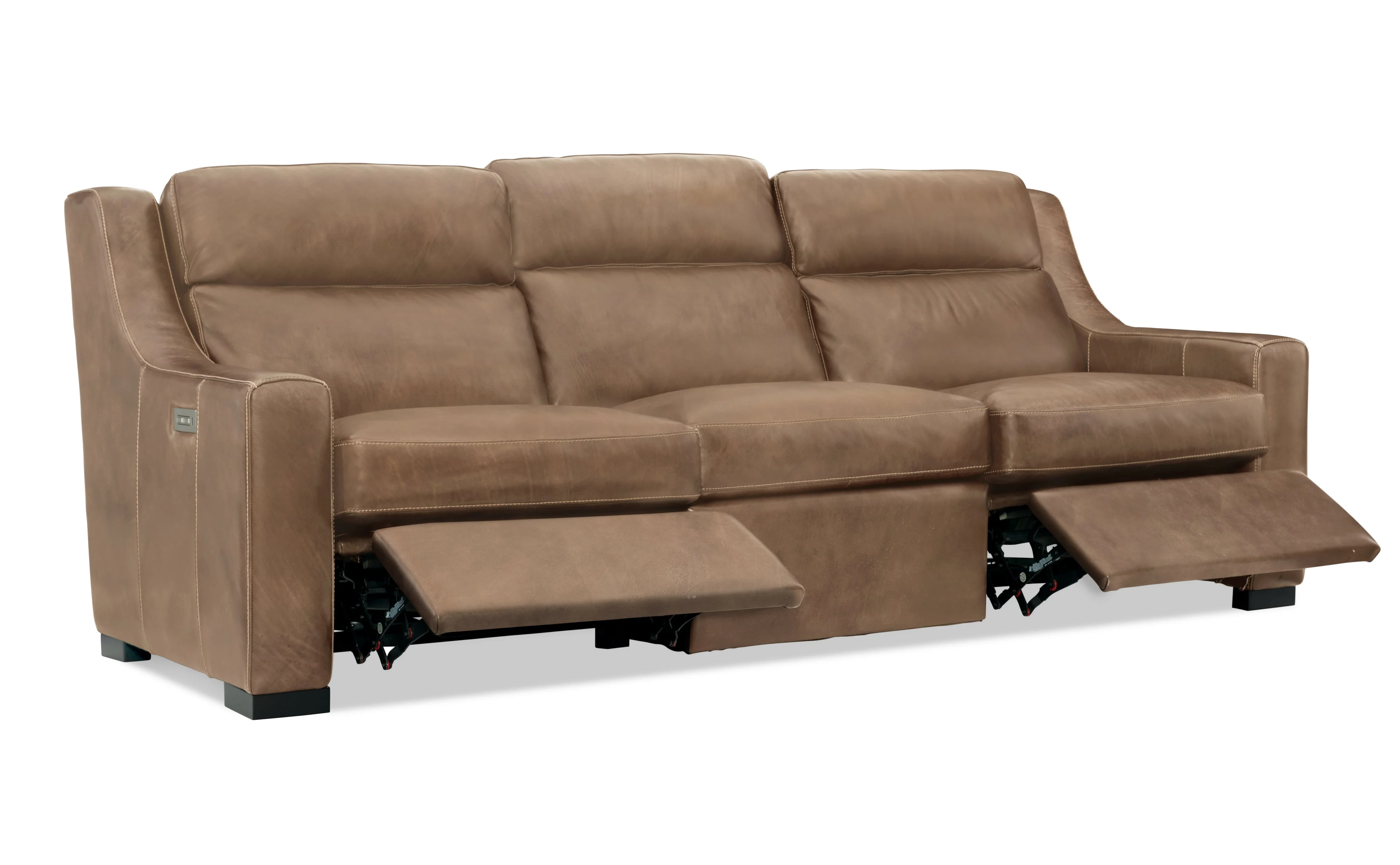 Bernhardt Germain 426791368 Genuine Leather Power Reclining Sofa with USB Ports | Baer's ...