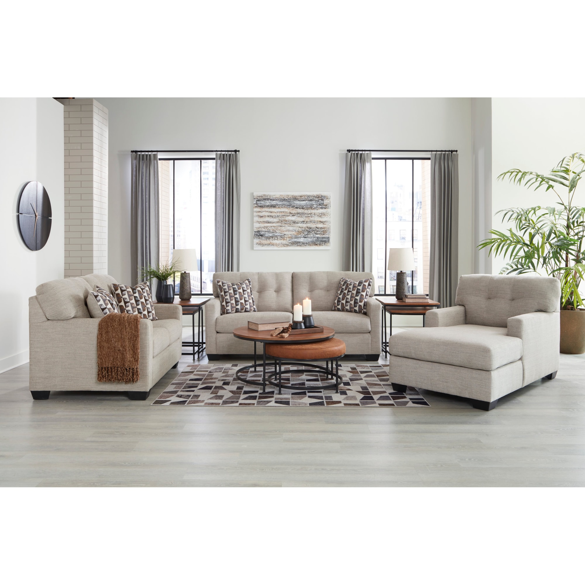 Signature Design by Ashley Mahoney 3100438 Contemporary Sofa with Track ...