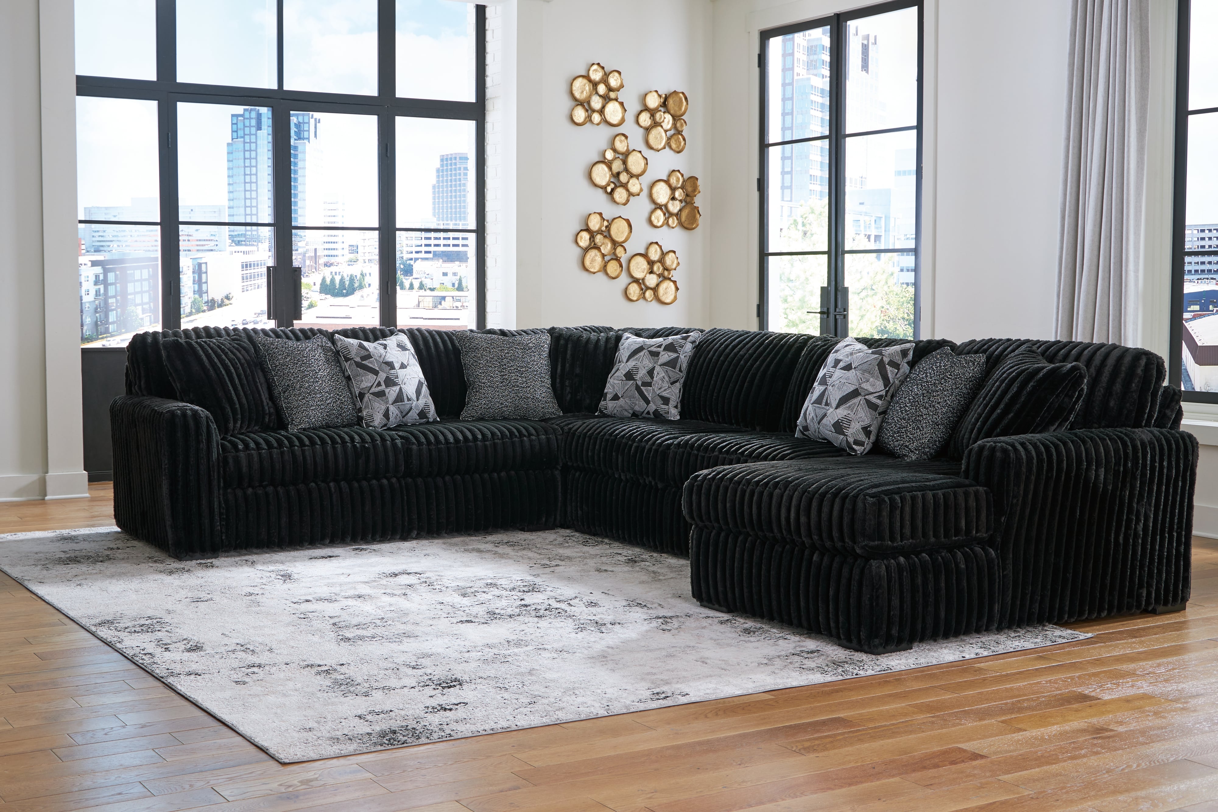 Signature Design by Ashley Midnight-Madness 98103S3 4-Piece Sectional ...