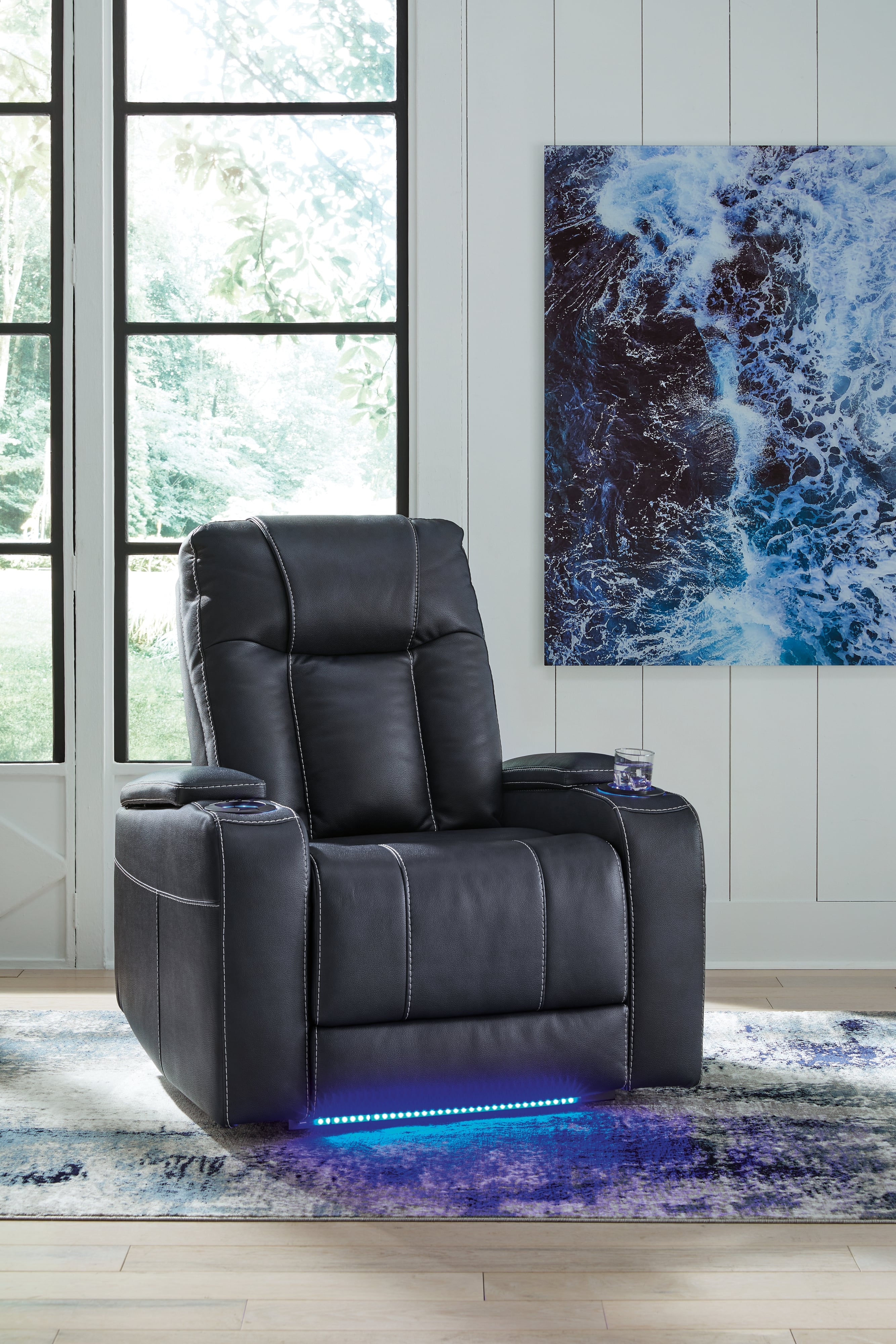 Signature Design by Ashley Feazada 6620613 Faux Leather Power Recliner ...