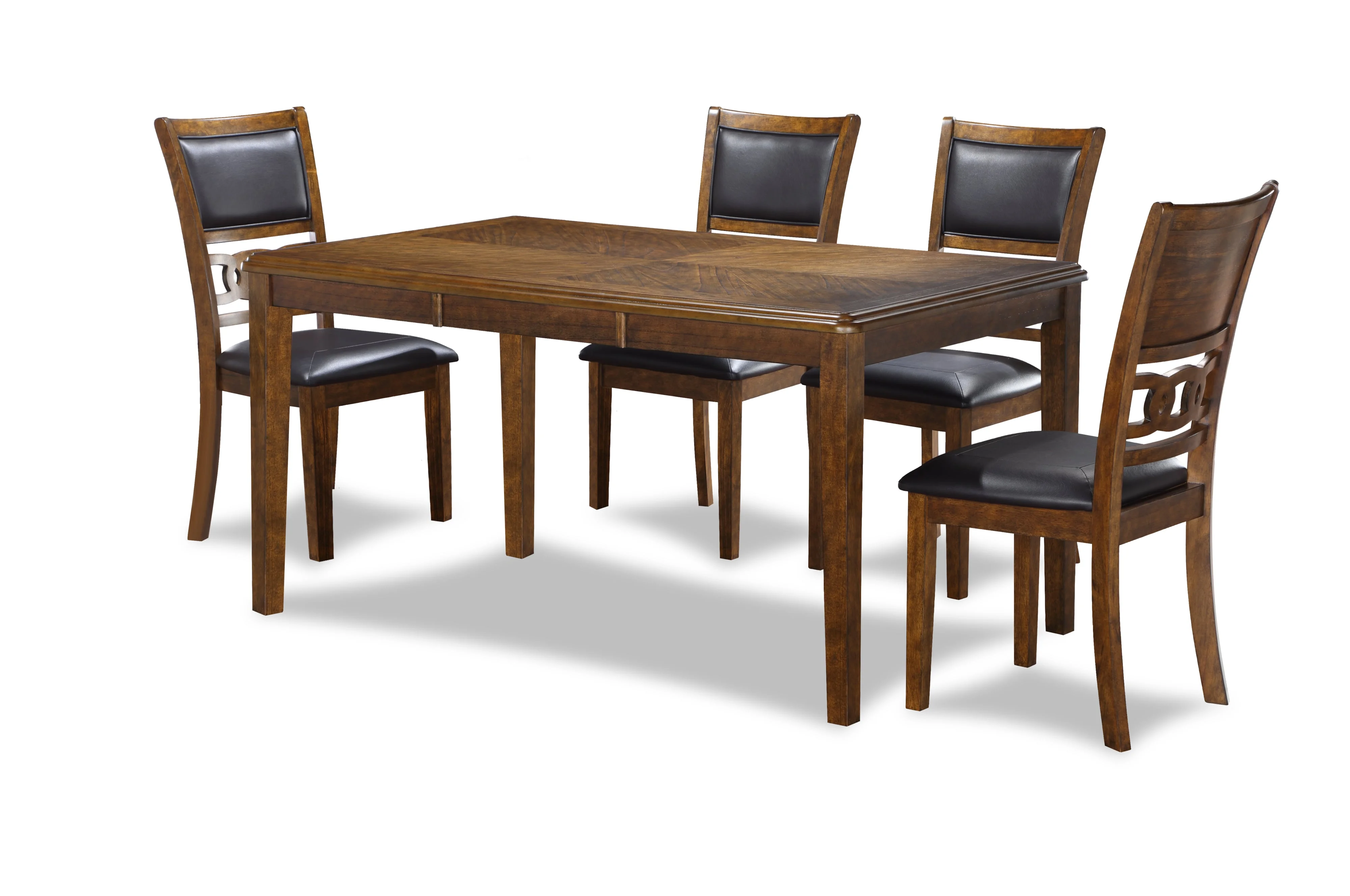 Home Classic Gia D1701-160-BRN Contemporary 5-Piece Dining and Chair ...