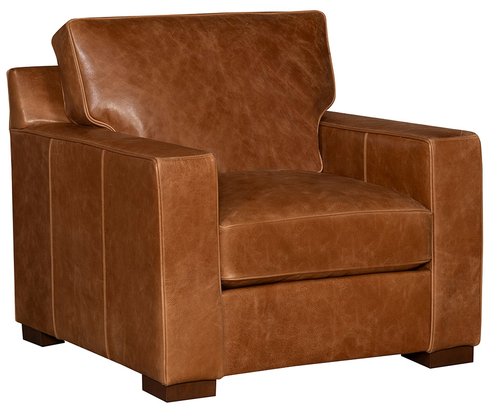 King Hickory Chelsea 9101-W-L Contemporary Leather Track-Arm Accent ...