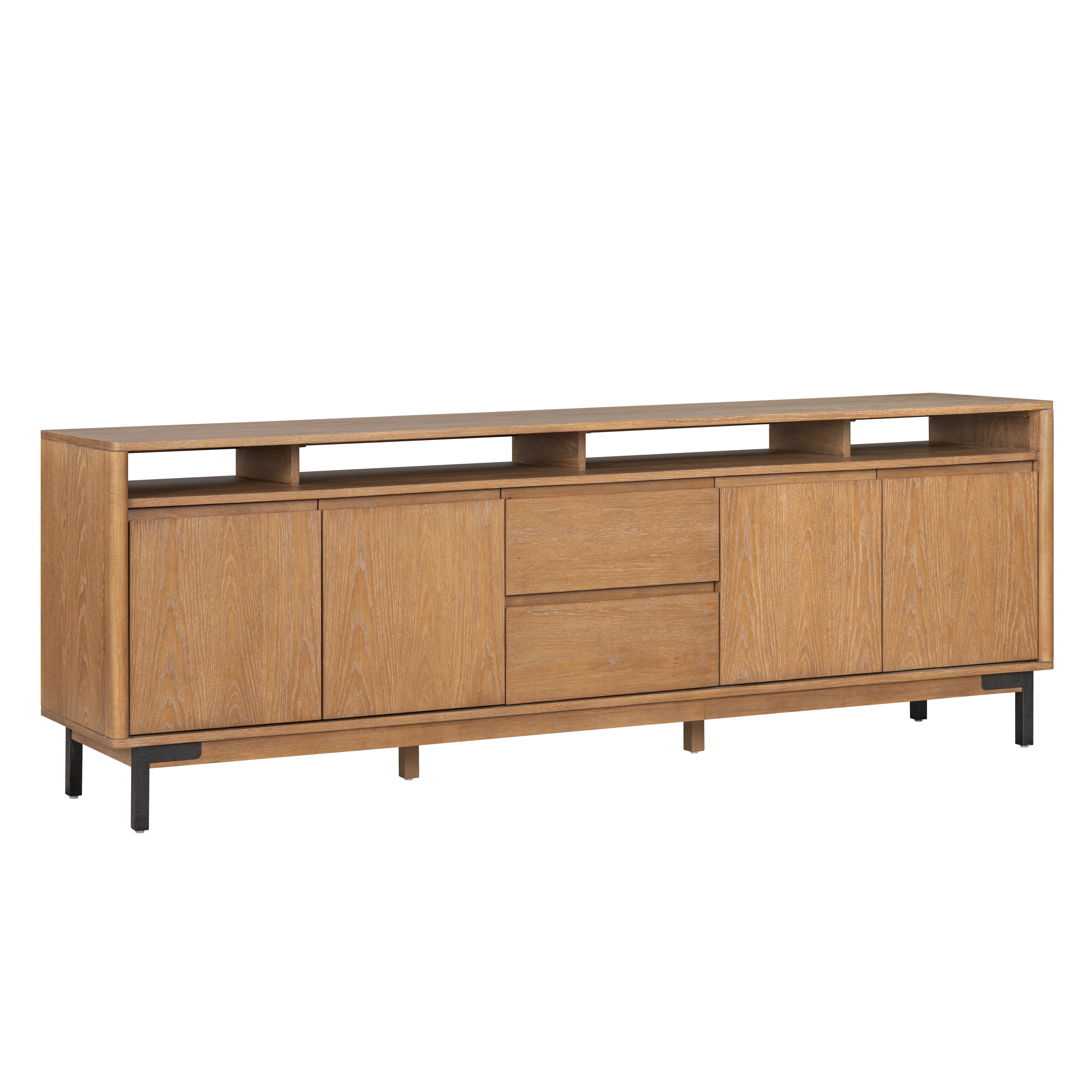 Flexsteel Casegoods Millwork W1077-063 Contemporary Entertainment Console with Outlets | Mueller ...