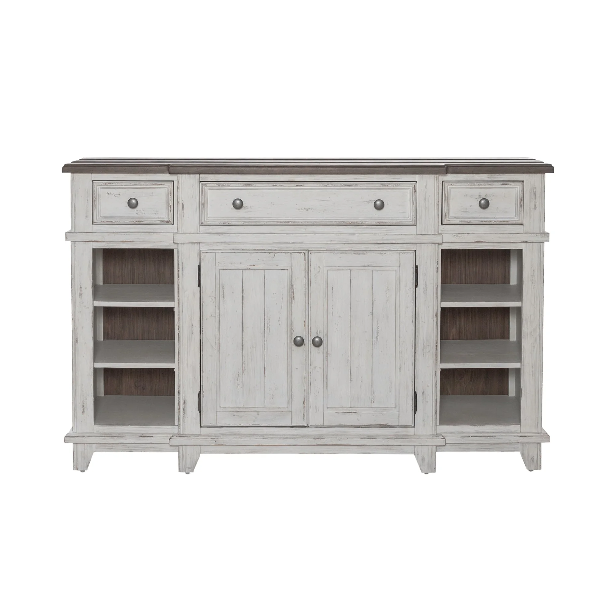 Liberty Furniture River Place 237-SR6642 Farmhouse 3-Drawer Breakfront ...
