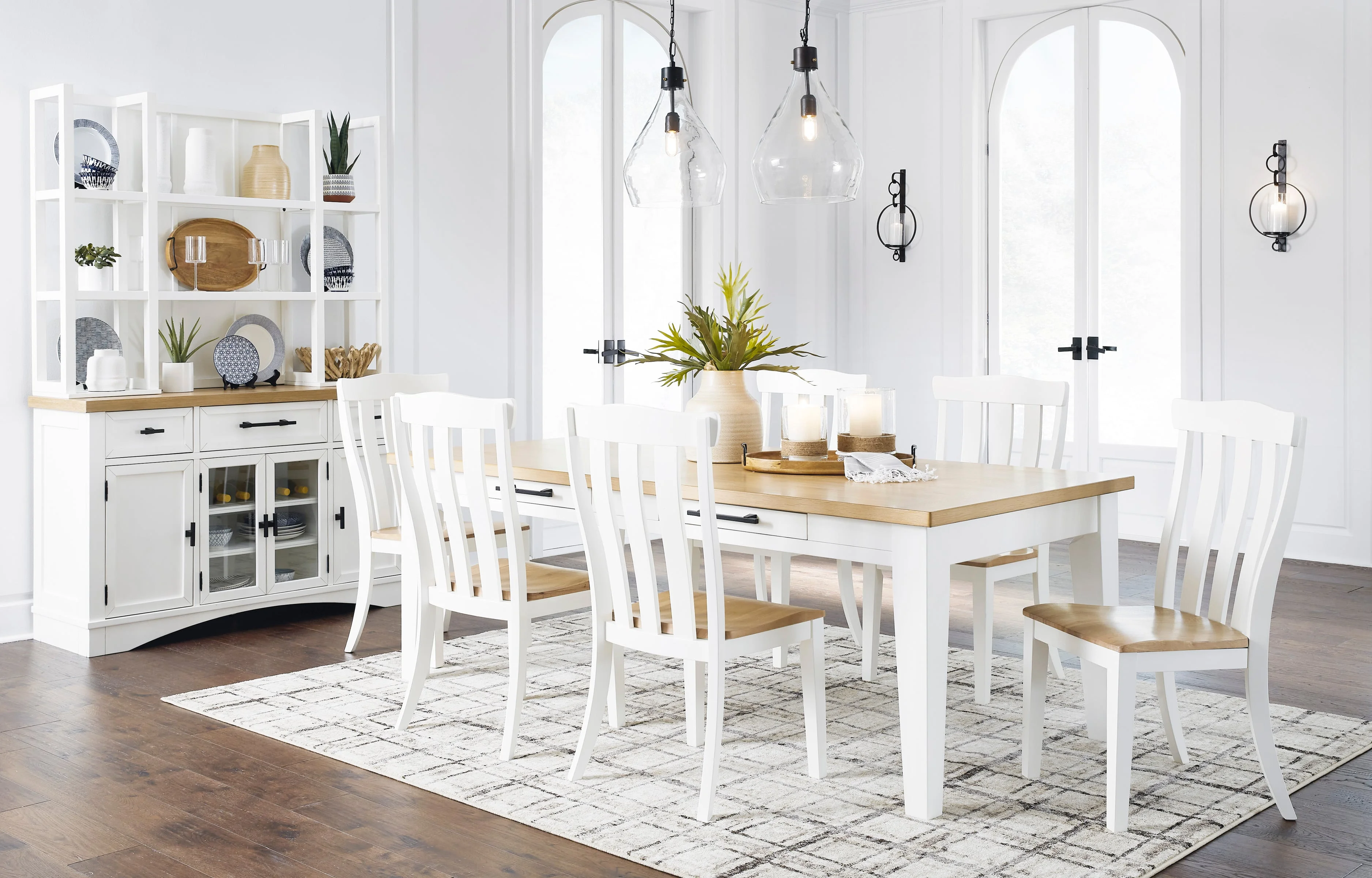 Signature Design by Ashley Ashbryn D844-25x1+D844D3x1+D844-01x6 Dining Set | Lindy's Furniture ...