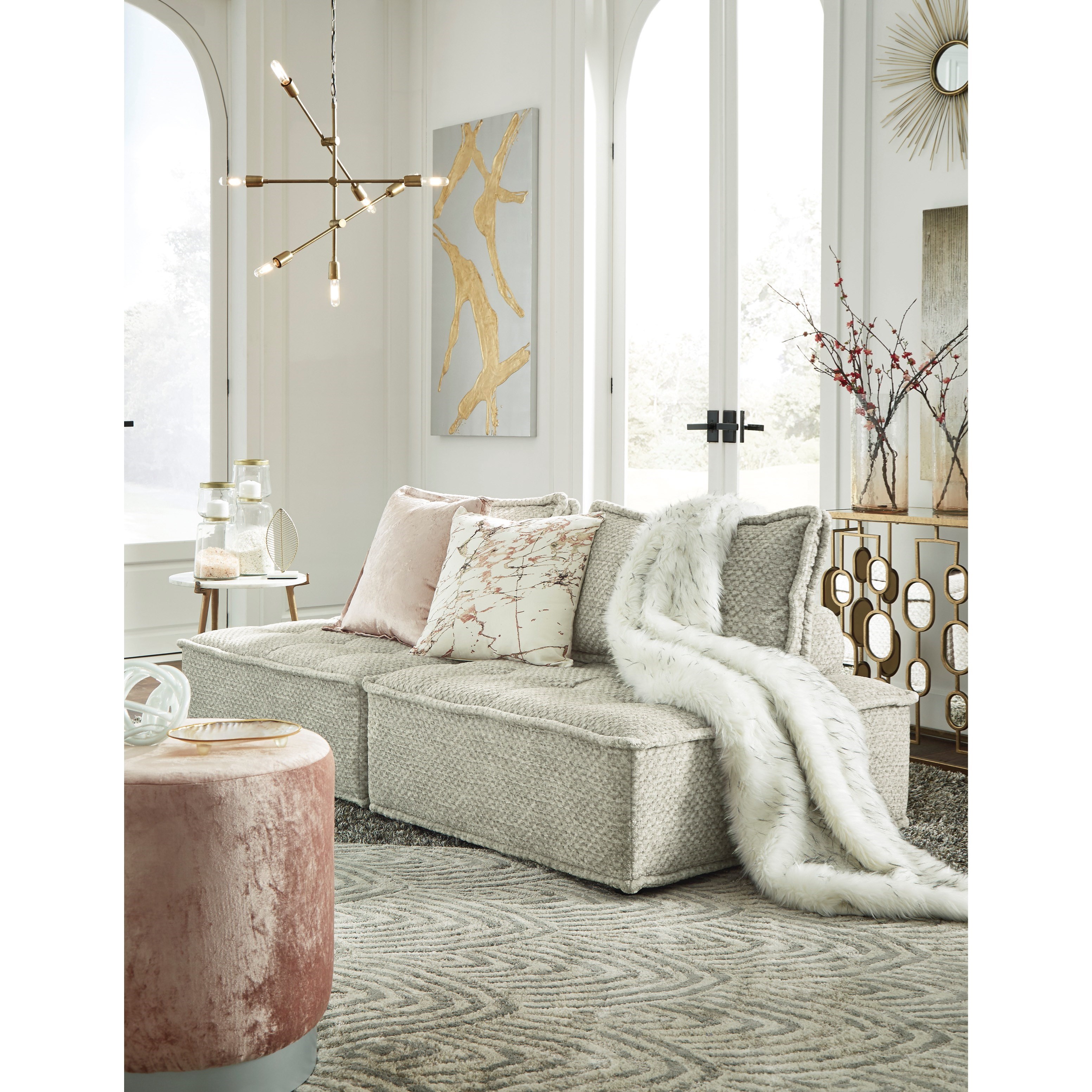 Signature Design by Ashley Bales A3000244 Modular Floor Accent Chair ...