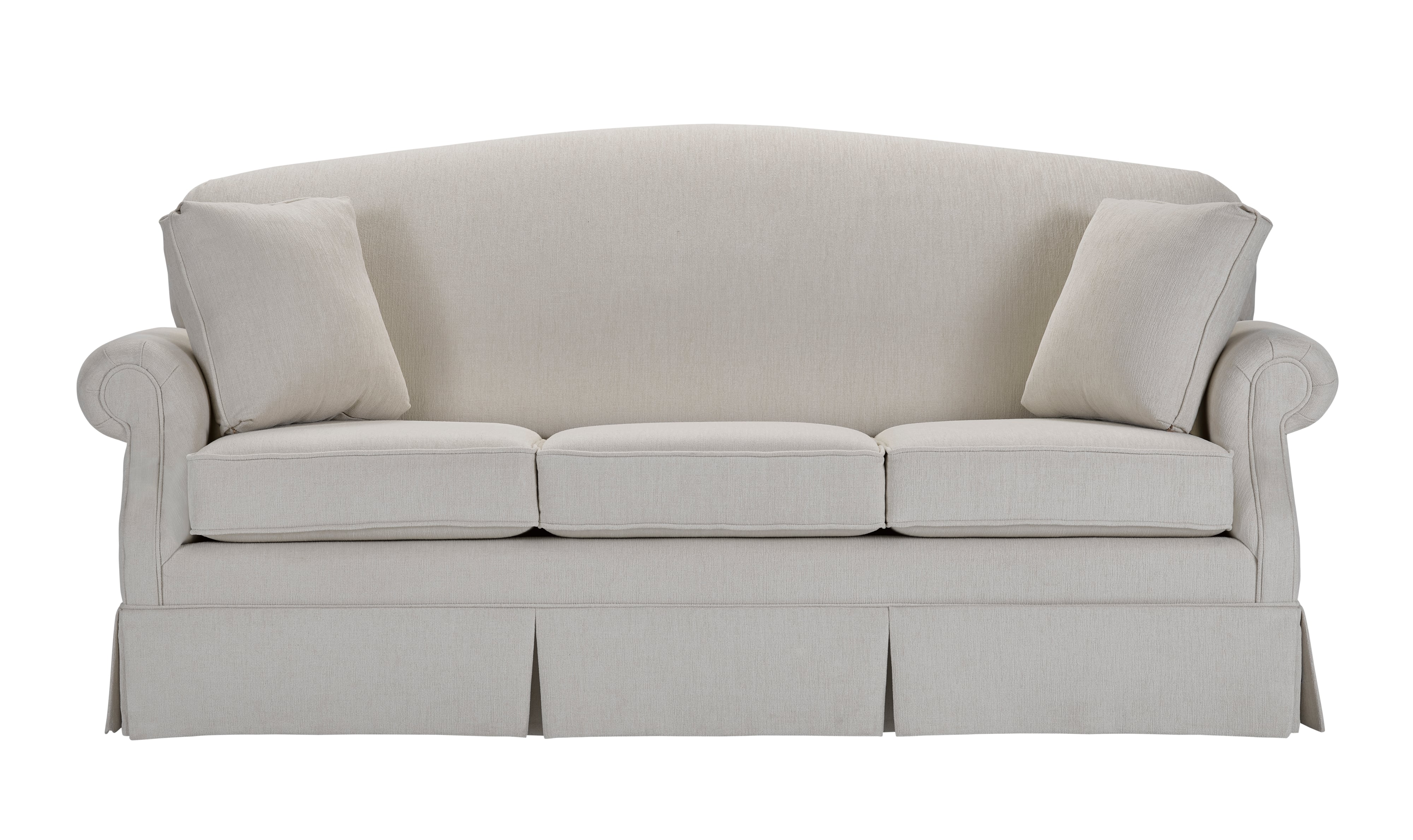 Lancer HomeSpun 1540 Traditional Camel Back Sofa with Skirt | Wayside ...