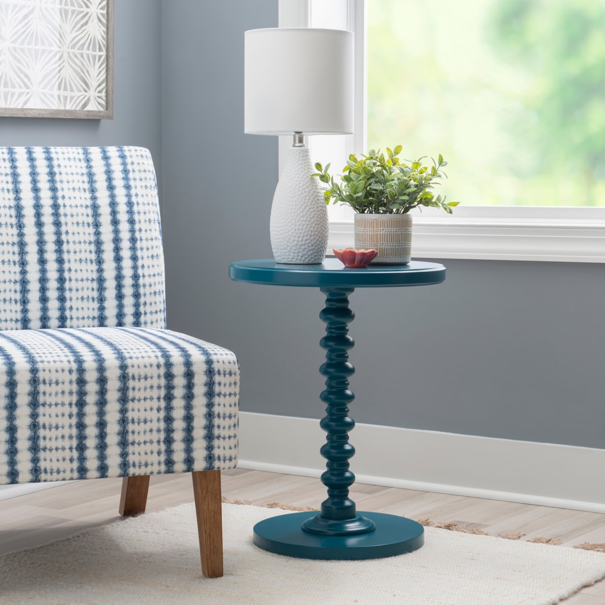 Powell Aurora 20a2100t Modern Farmhouse Teal Side Table Wayside Furniture And Mattress Occ