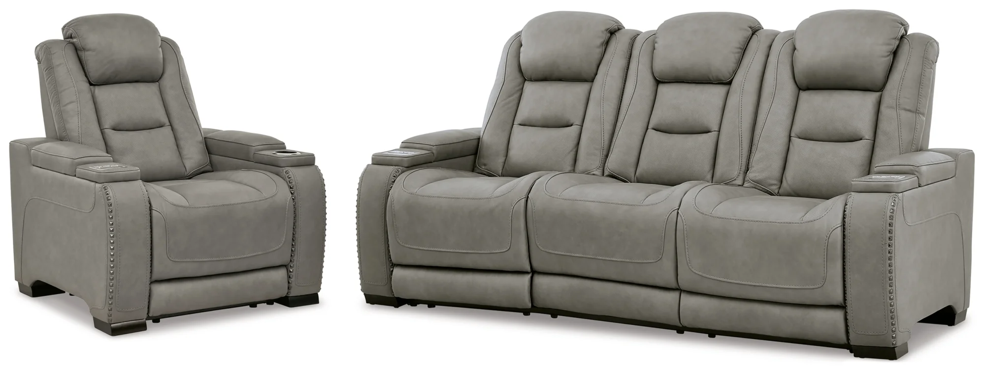Signature Design by Ashley The Man-Den U85305U3 Power Reclining Sofa ...