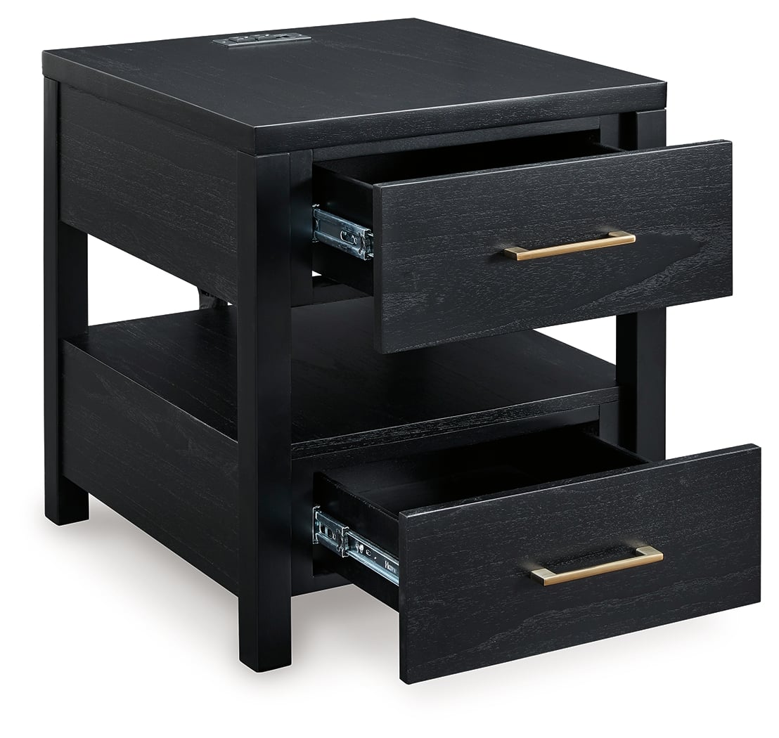 Signature Design by Ashley Winbardi T786-3 Black Rectangular End Table | Standard Furniture ...