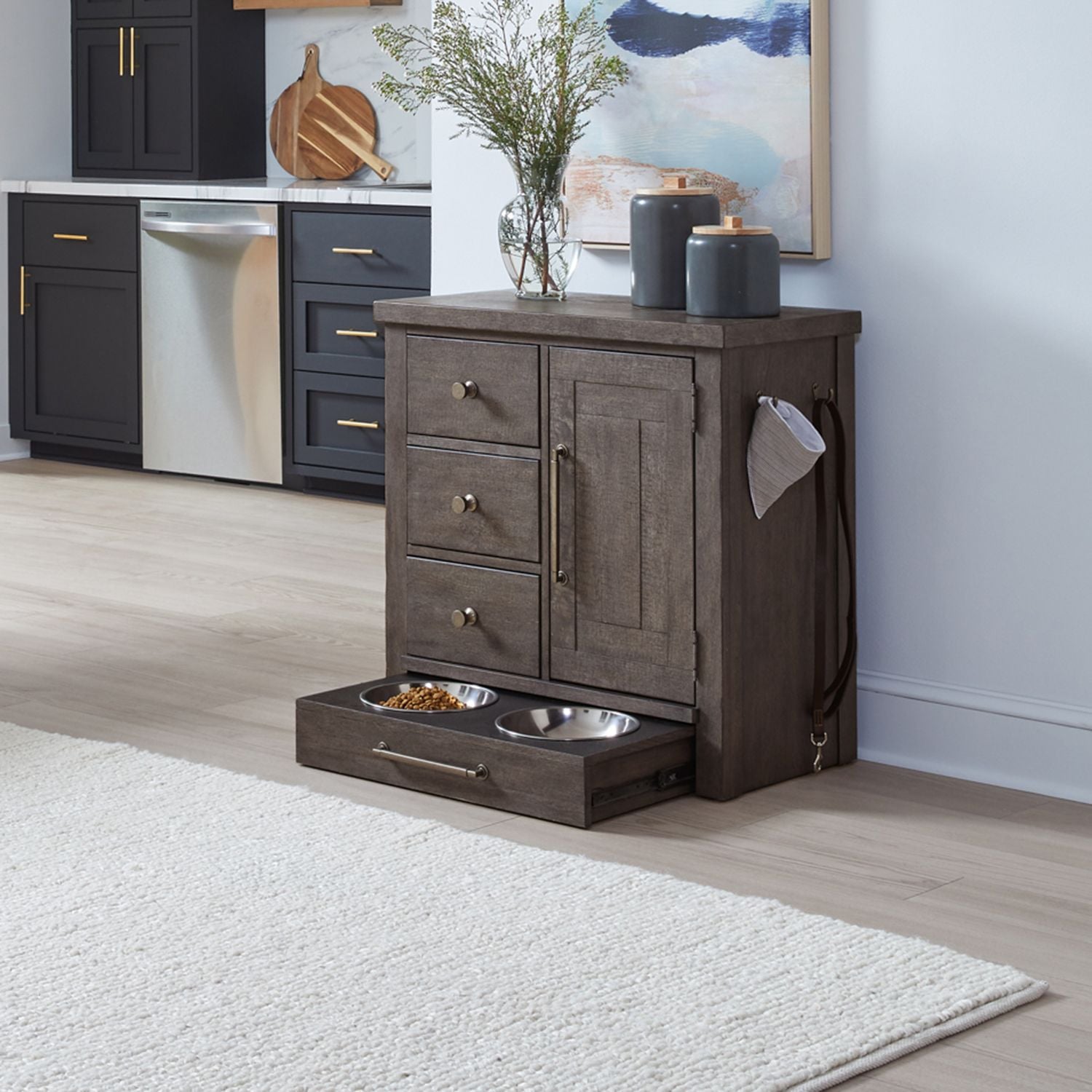 Liberty Furniture Modern Farmhouse 406-PF1000 Contemporary Pet Feeder ...