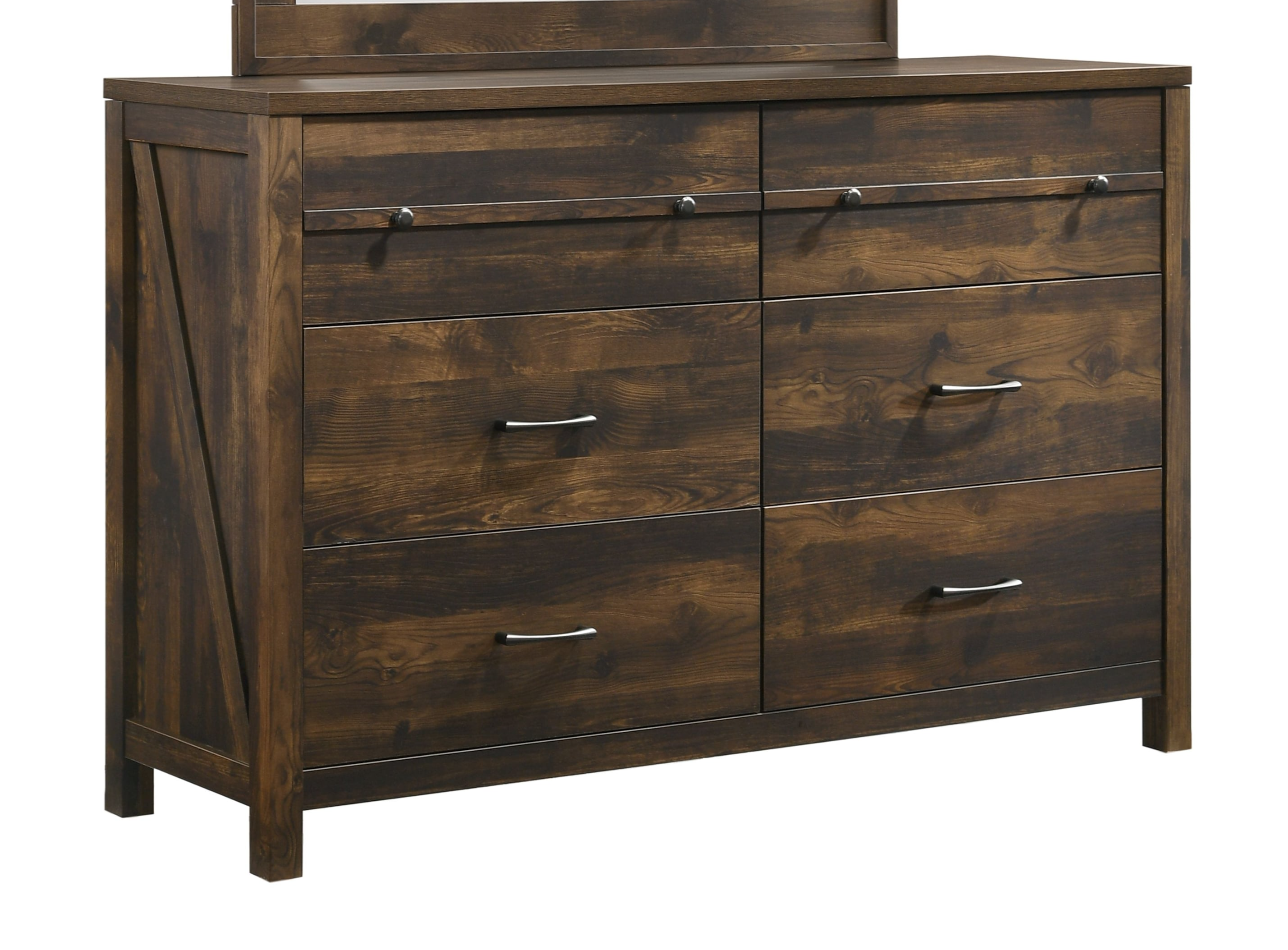 Rustic Oak 3661 RUSTIC OAK 6 DRAWER DRESSER 7 Day Furniture Dressers