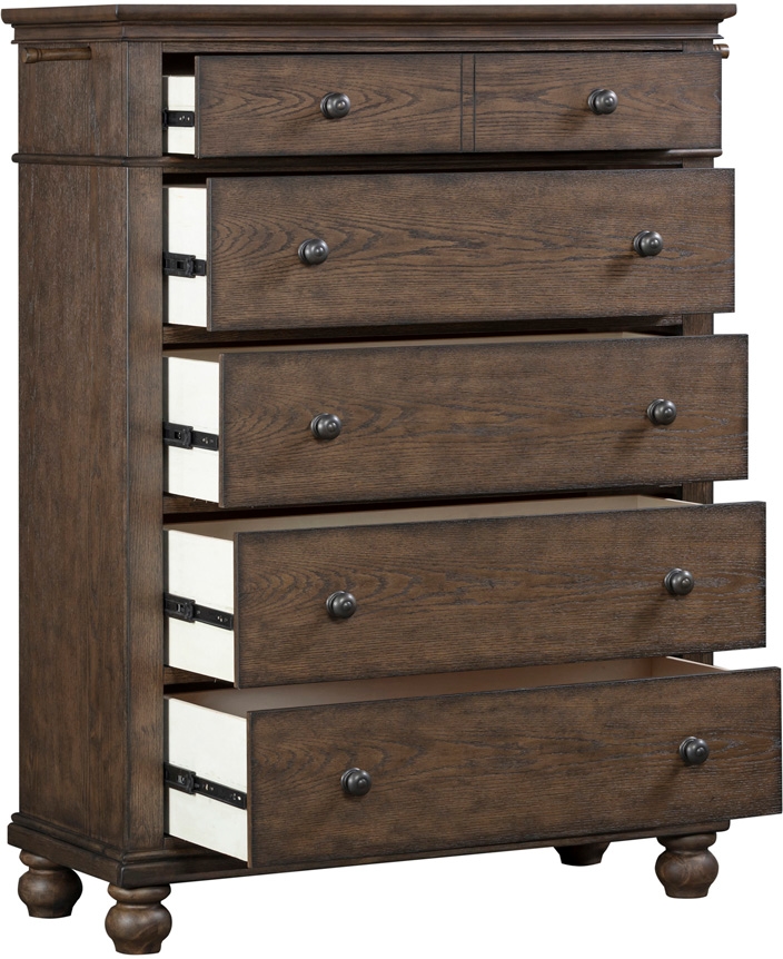 Aspenhome Oxford I07-456-COC-2 Traditional 5-Drawer Chest with Pullout ...