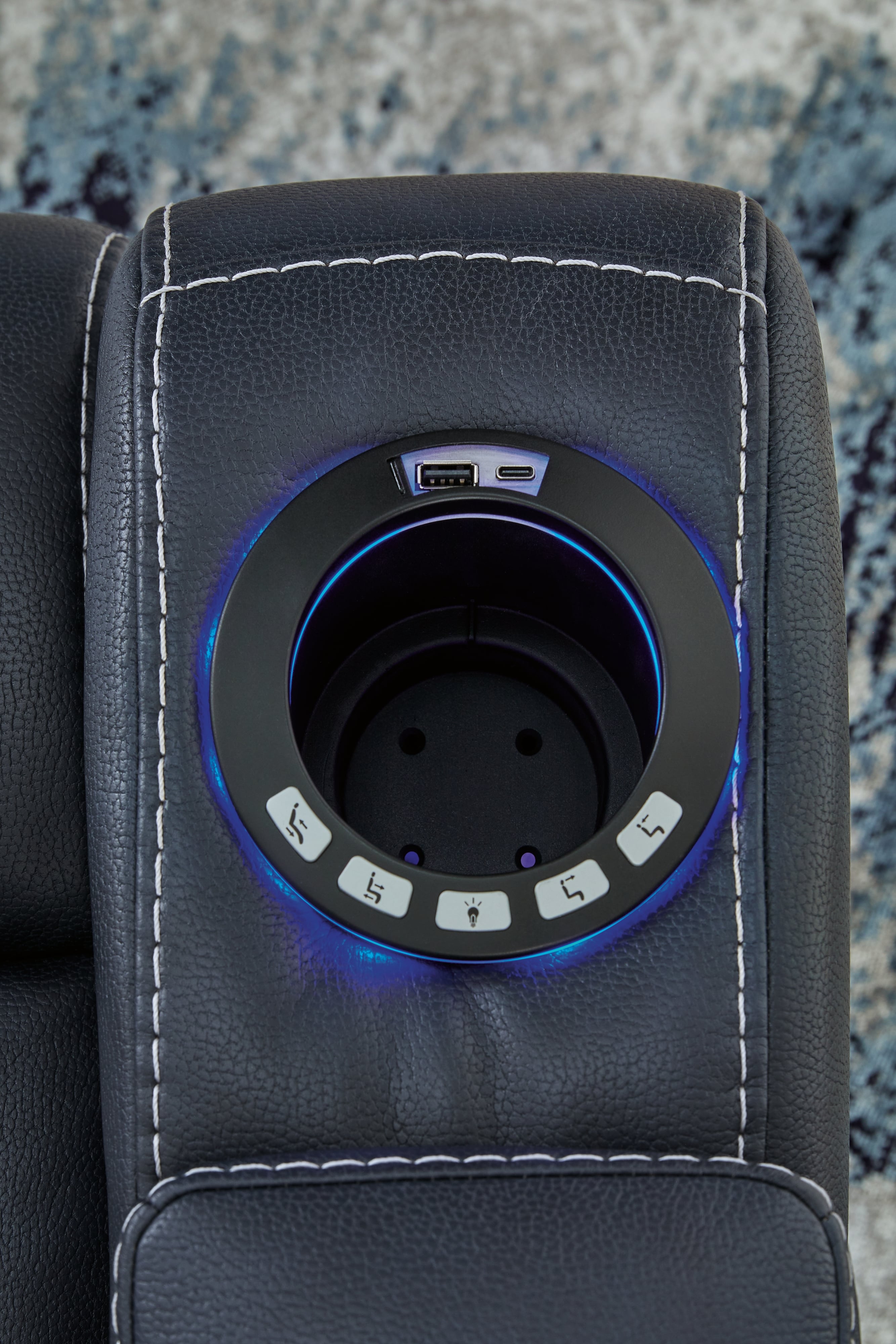 Signature Design by Ashley Feazada 6620613 Faux Leather Power Recliner ...