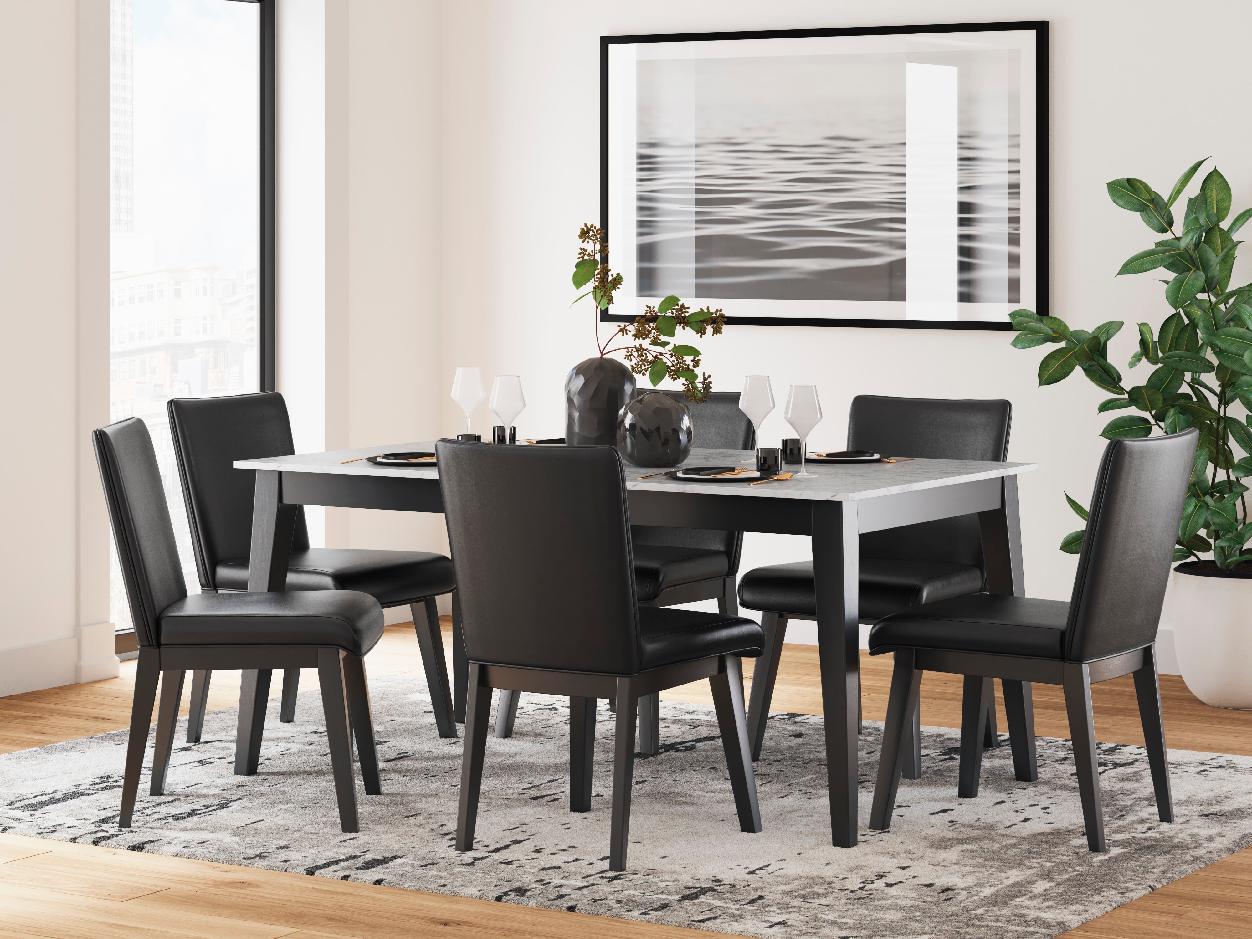 Signature Design by Ashley Jettaya D494-25x1+D494-01x6 Dining Table and ...