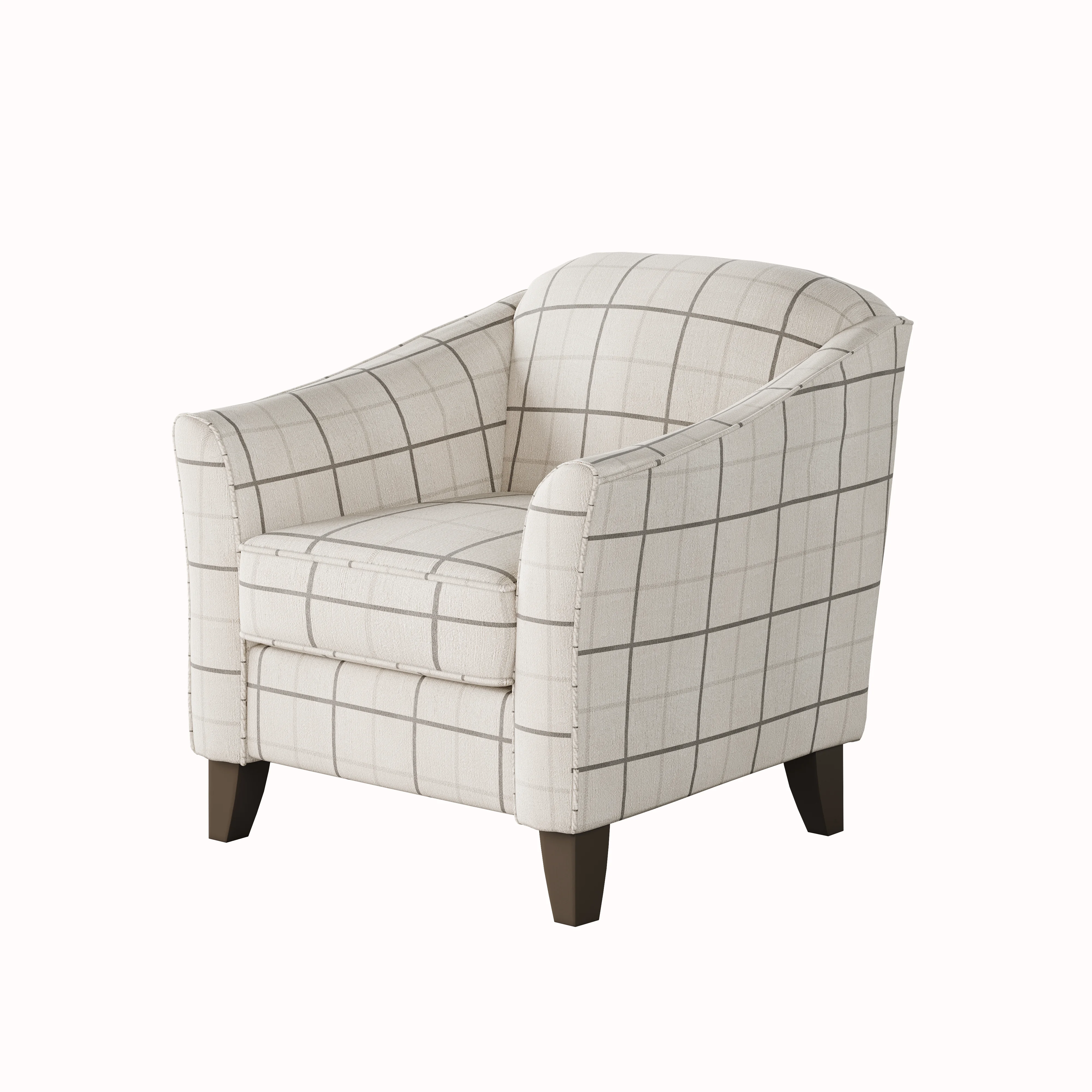 Fusion Furniture Grab A Seat 452-C Windowpane Chalk Accent Chair with ...