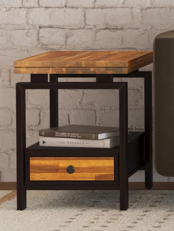 Null Furniture Timberline 6024-05 Modern Rustic Rectangular End Table w ...