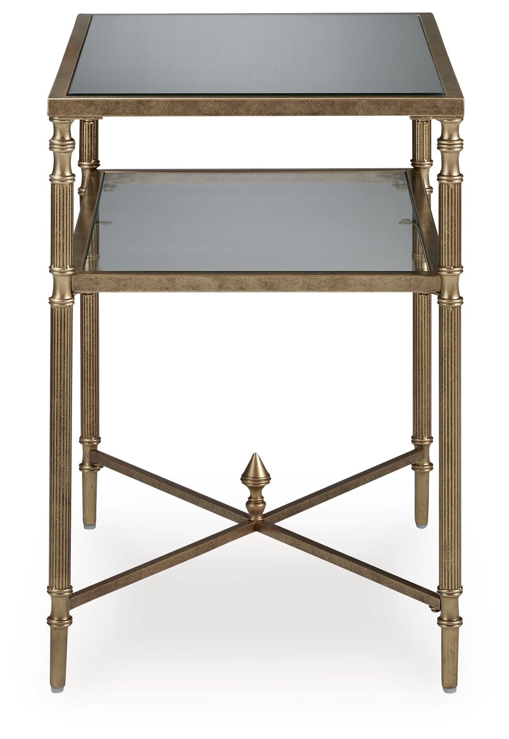 Signature Design by Ashley Cloverty T440-3 Aged Goldtone Rectangular ...