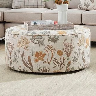 Round upholstered coffee table store