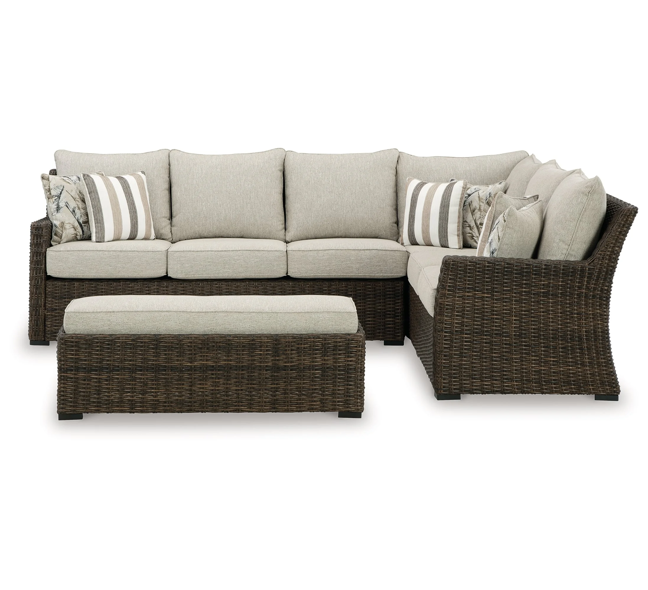 Brook Ranch 000001230739 Outdoor Sofa Sectional/Bench with Cushion (Set ...