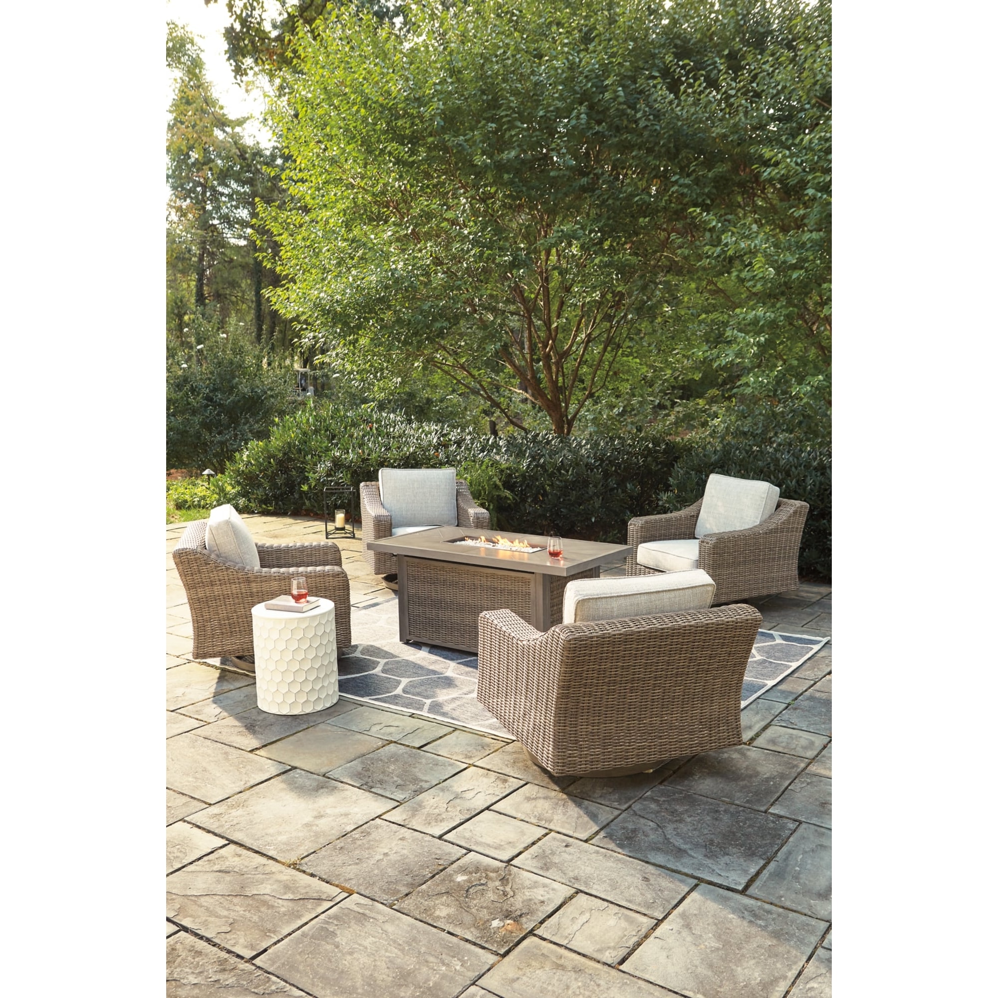 Signature Design by Ashley Beachcroft P791P17 5-Piece Outdoor Fire Pit ...
