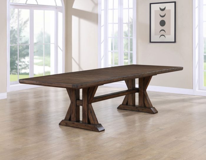 S&S Auburn AUB500TTB Farmhouse Dining Table with Trestle Base | Walker ...
