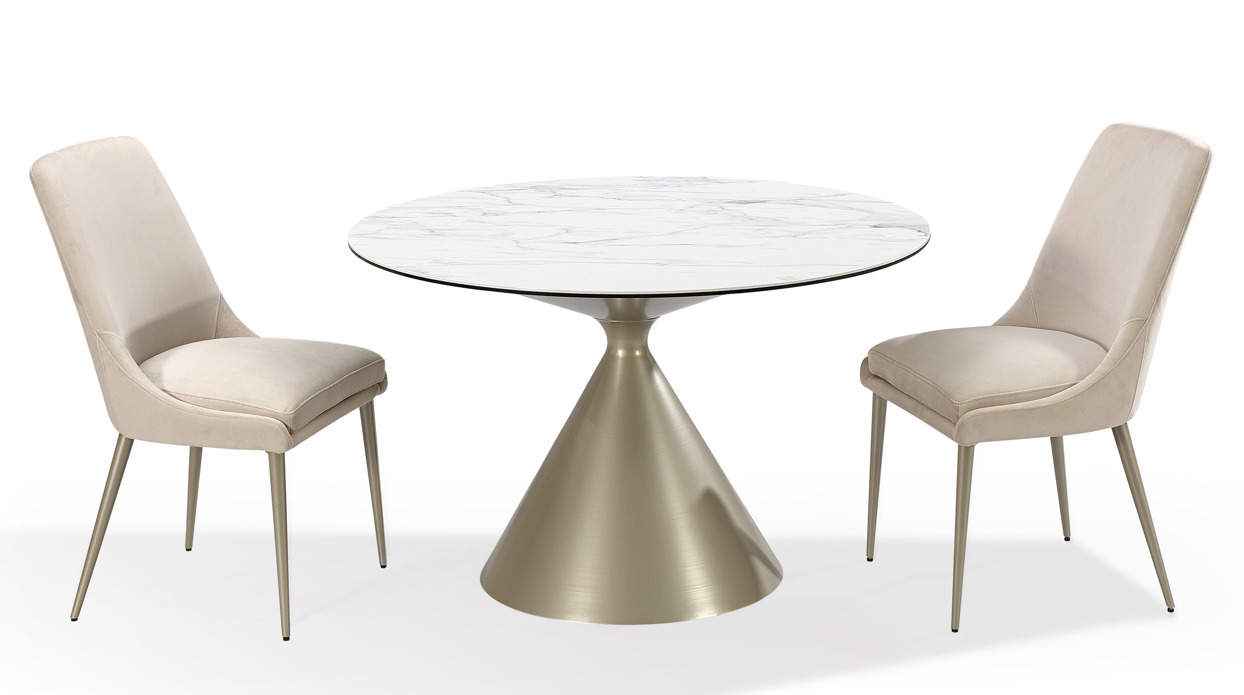 Modus International Winston FMKR60 Stone Top Metal Base Round Dining ...