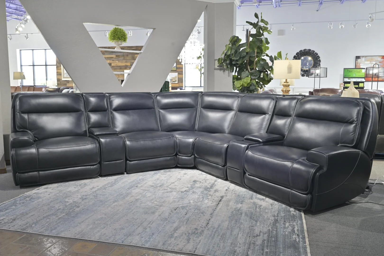 Moto Motion mavric 20945 MAVRIC BLUEBERRY 7PC SECT | Galleria Furniture ...