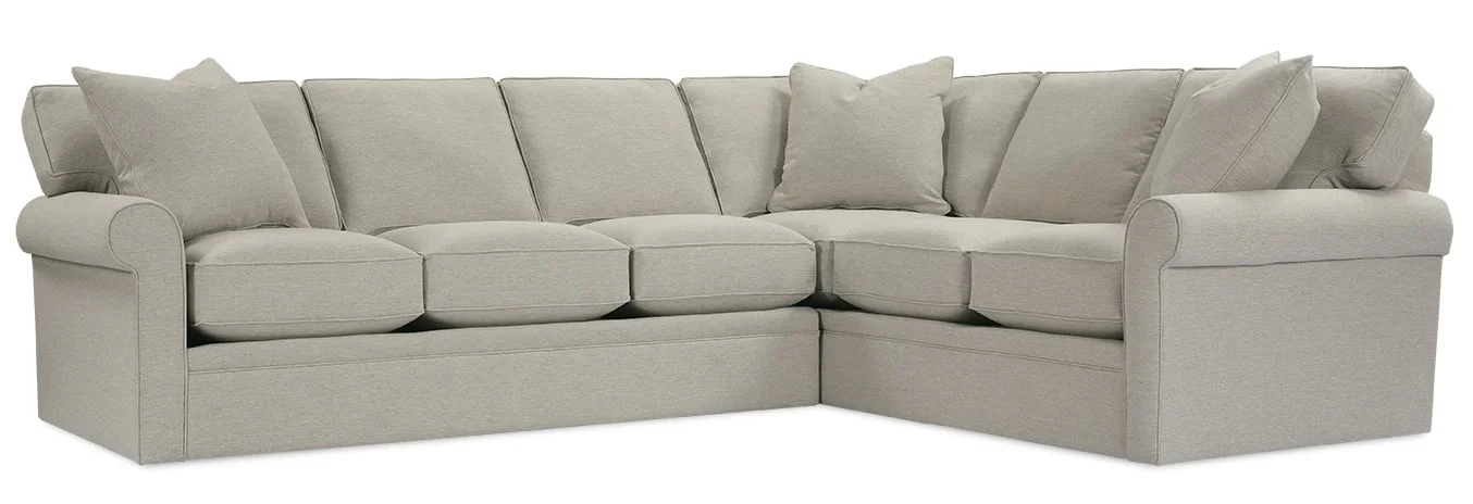 Rowe Brentwood Transitional L-Shaped Sectional with Rolled Arms ...