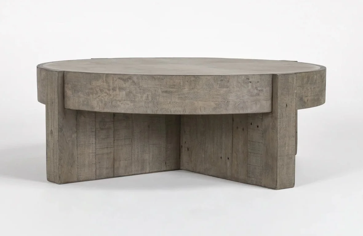 Eclectic Home Living Room Casegoods Round Coffee Table | Sprintz ...