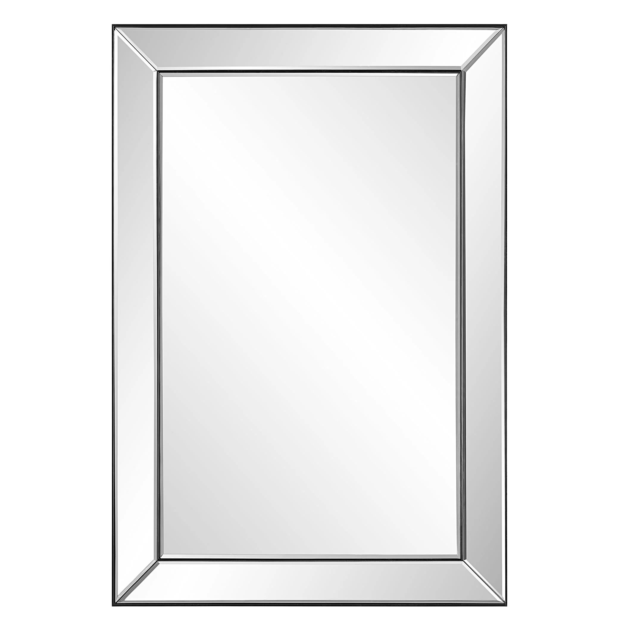 W00590 Contemporary Beveled Center Wall Mirror | Wayside Furniture ...