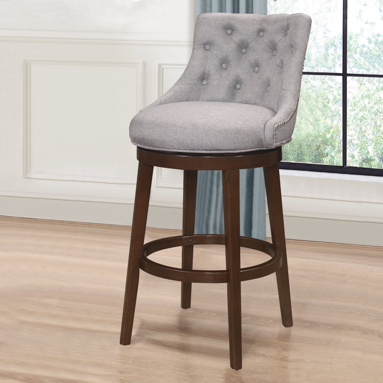 Hillsdale Halbrooke 5993 833 Wood Bar Height Swivel Stool With Arms And