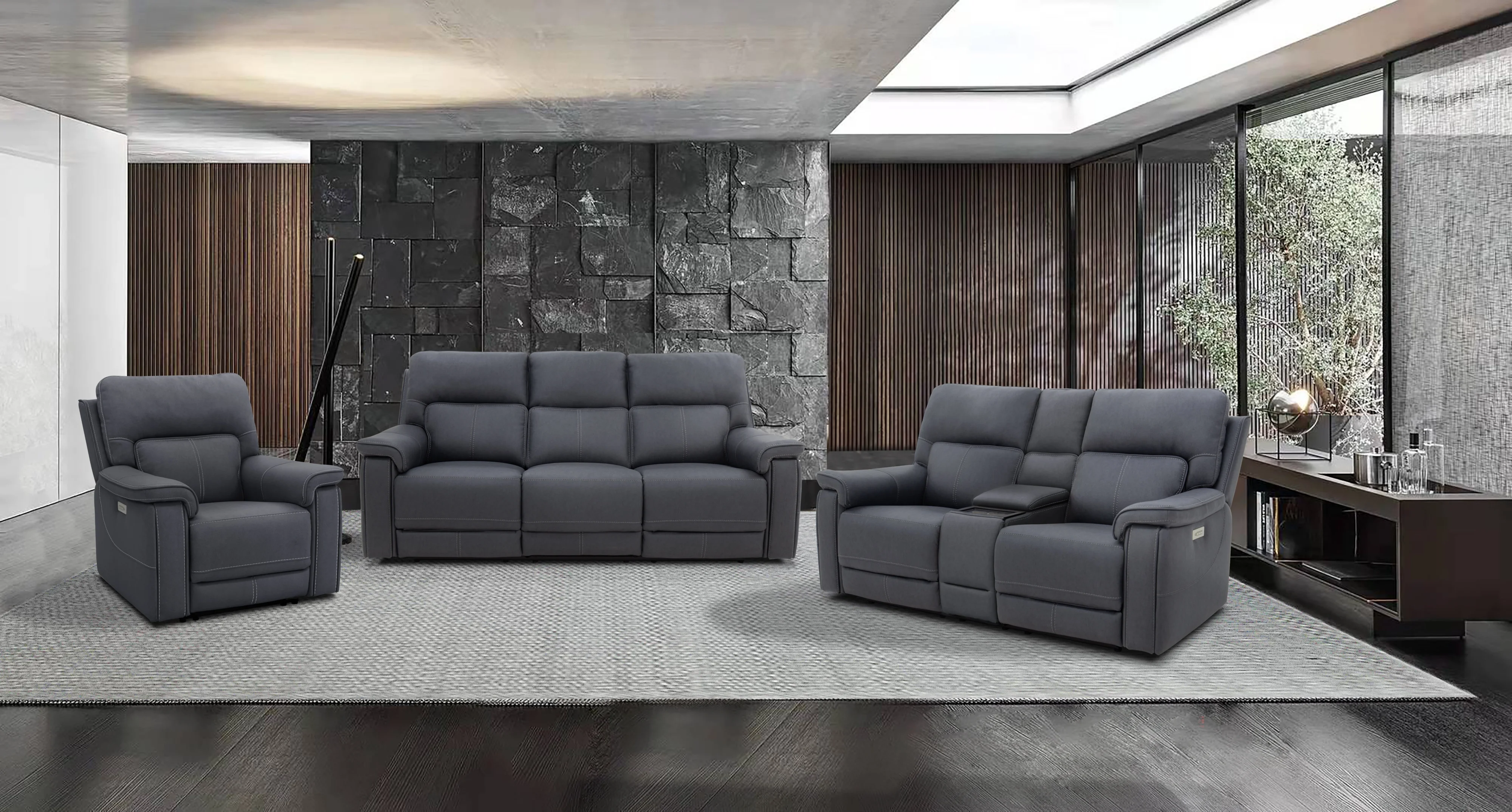 Warehouse M MH67 12560074 Triple Power Zero Gravity Reclining Sofa ...