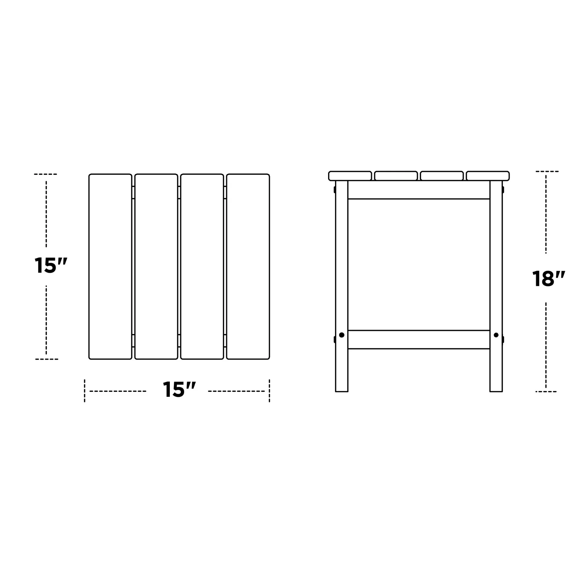 Polywood Long Island 54516 Long Island 18" Side Table | Walker's ...