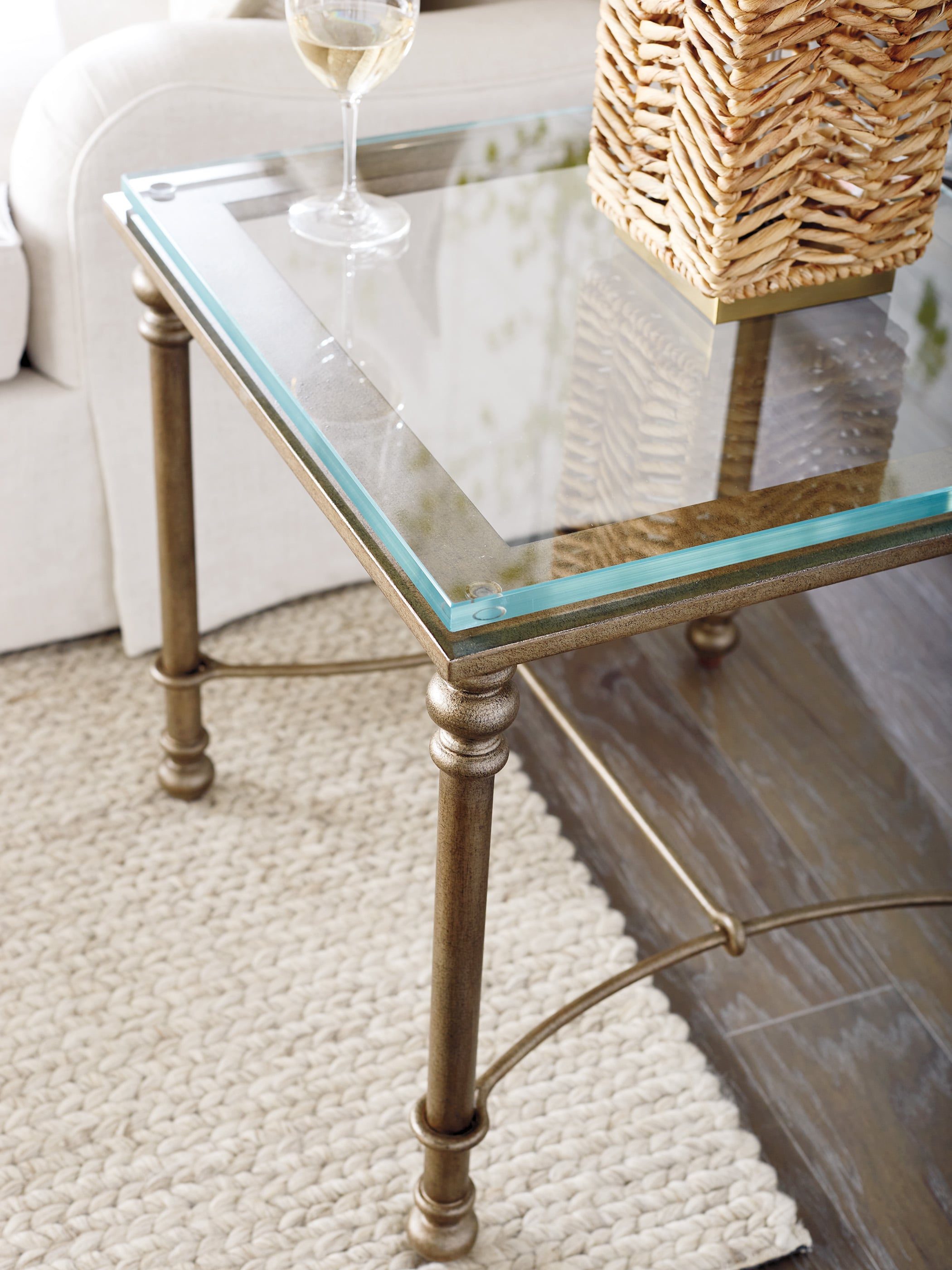 Barclay Butera Laguna 934-953C Bluff Metal And Glass End Table | Belfort Furniture | Occ - End ...