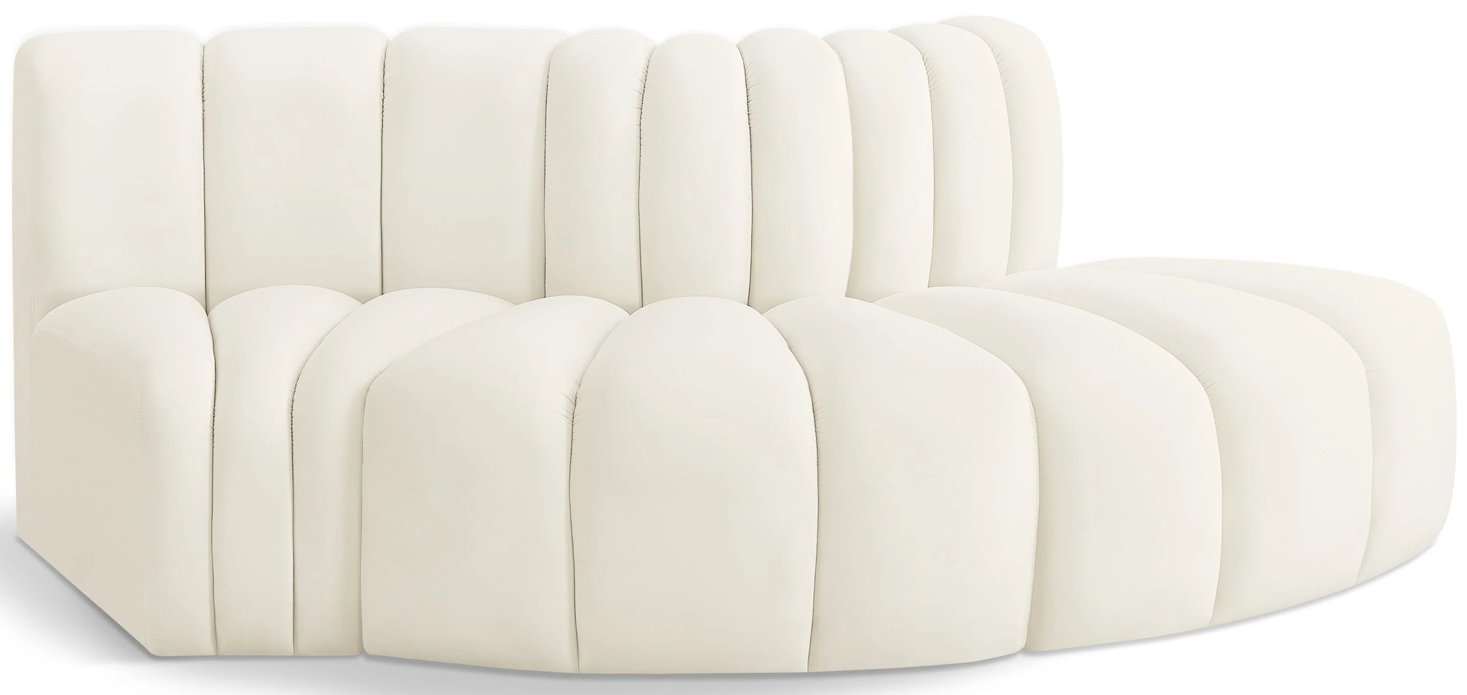 Meridian Furniture Arc 103Cream-S3E Arc Cream Velvet Modular Sofa ...