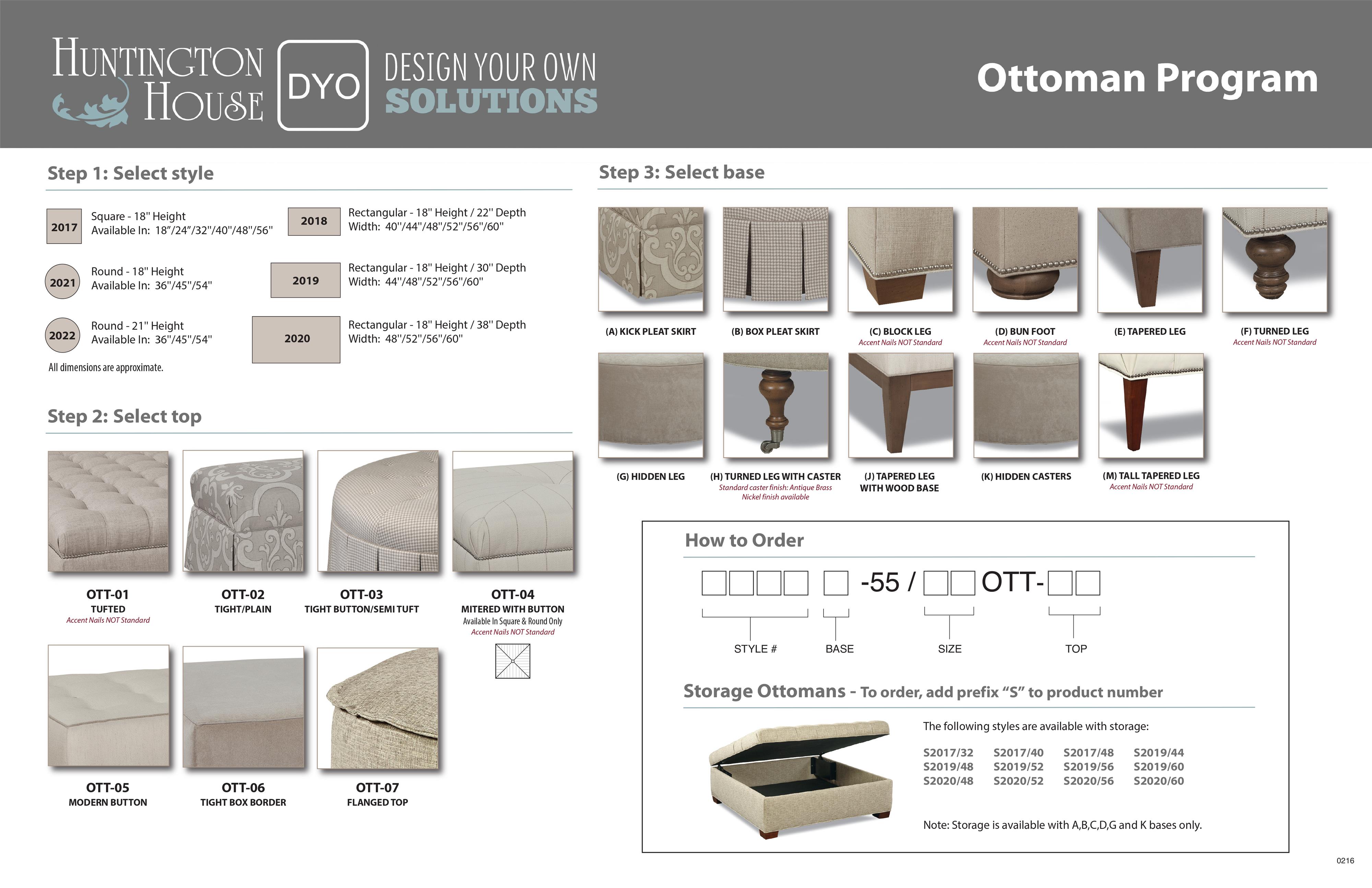 Huntington House Design Your Own Ottoman Collection 2021K-55/36 61345 ...