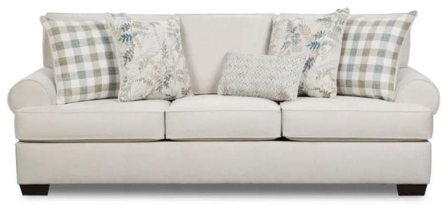 cream patterned sofa
