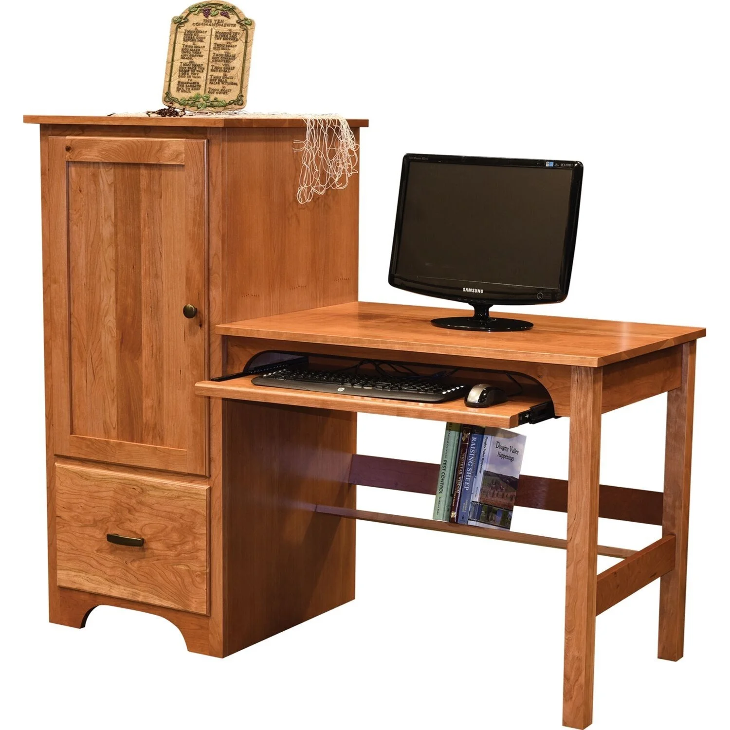 wooden desktop computer