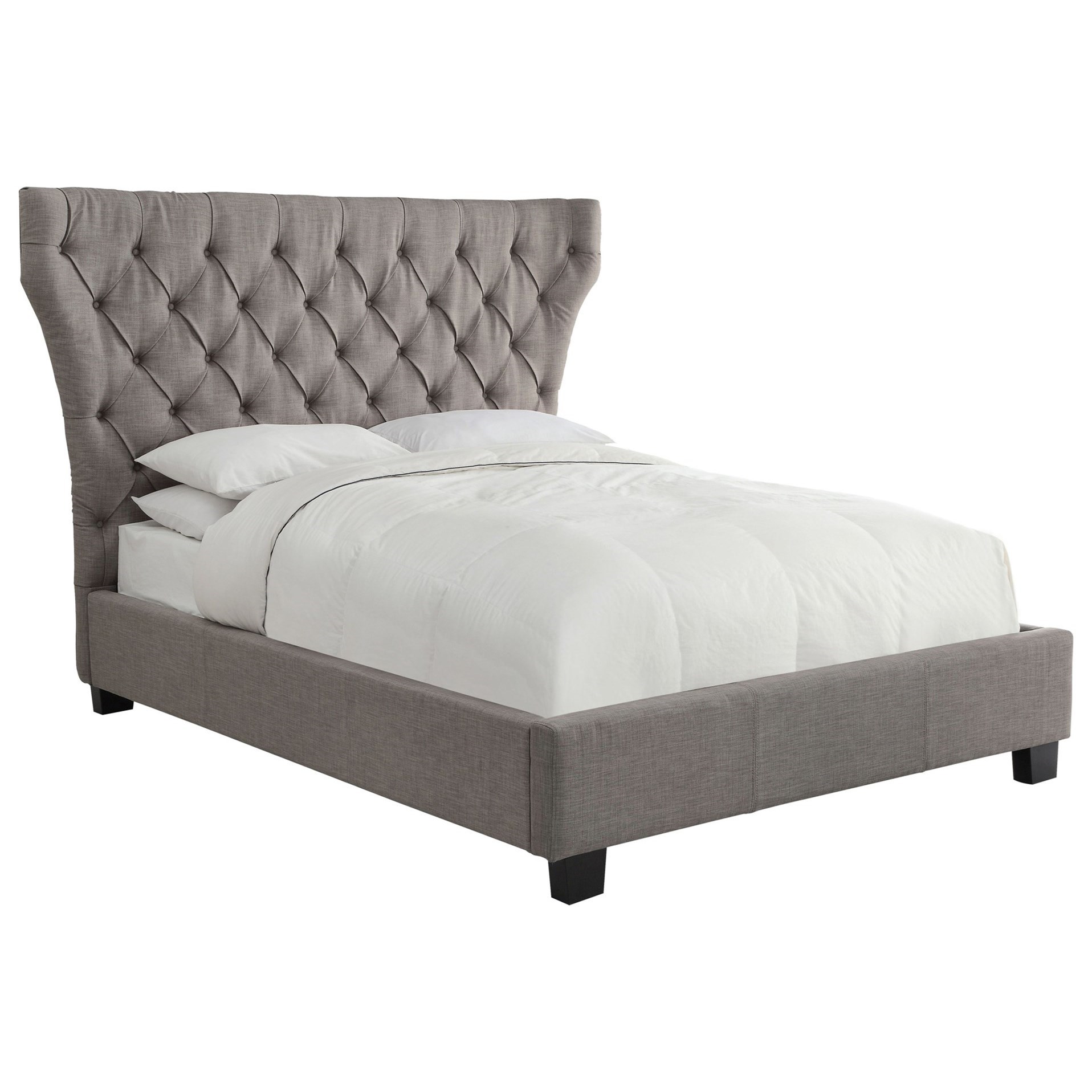 diamond tufted platform bed