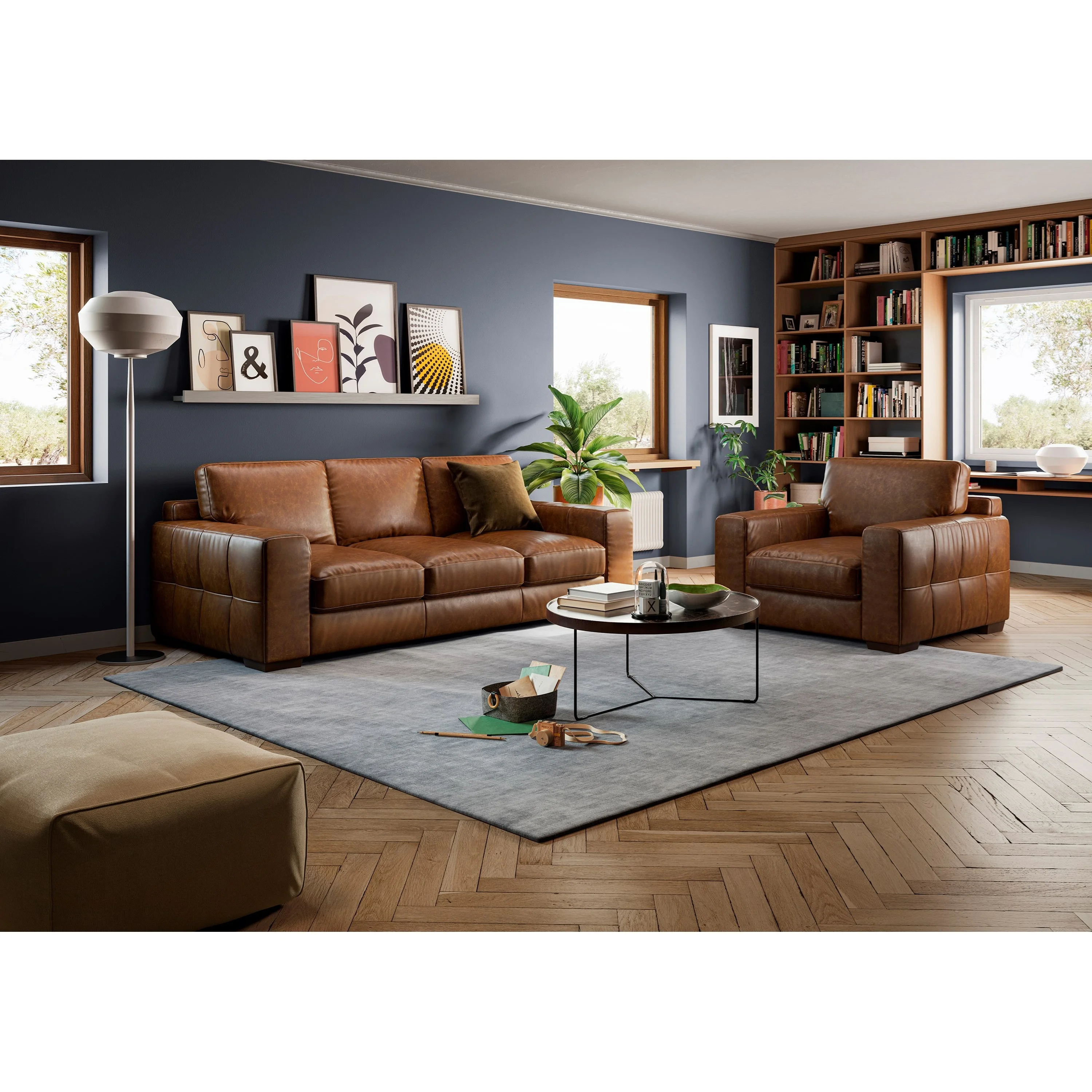 natuzzi leather suite