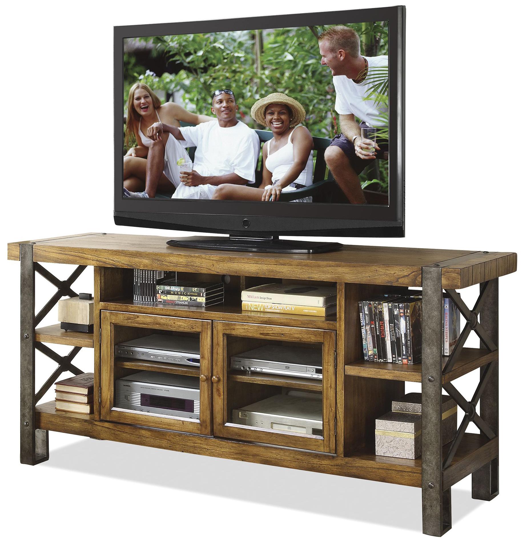 Riverside Furniture Sierra 68-Inch TV Console with 2 Doors & Shelving ...